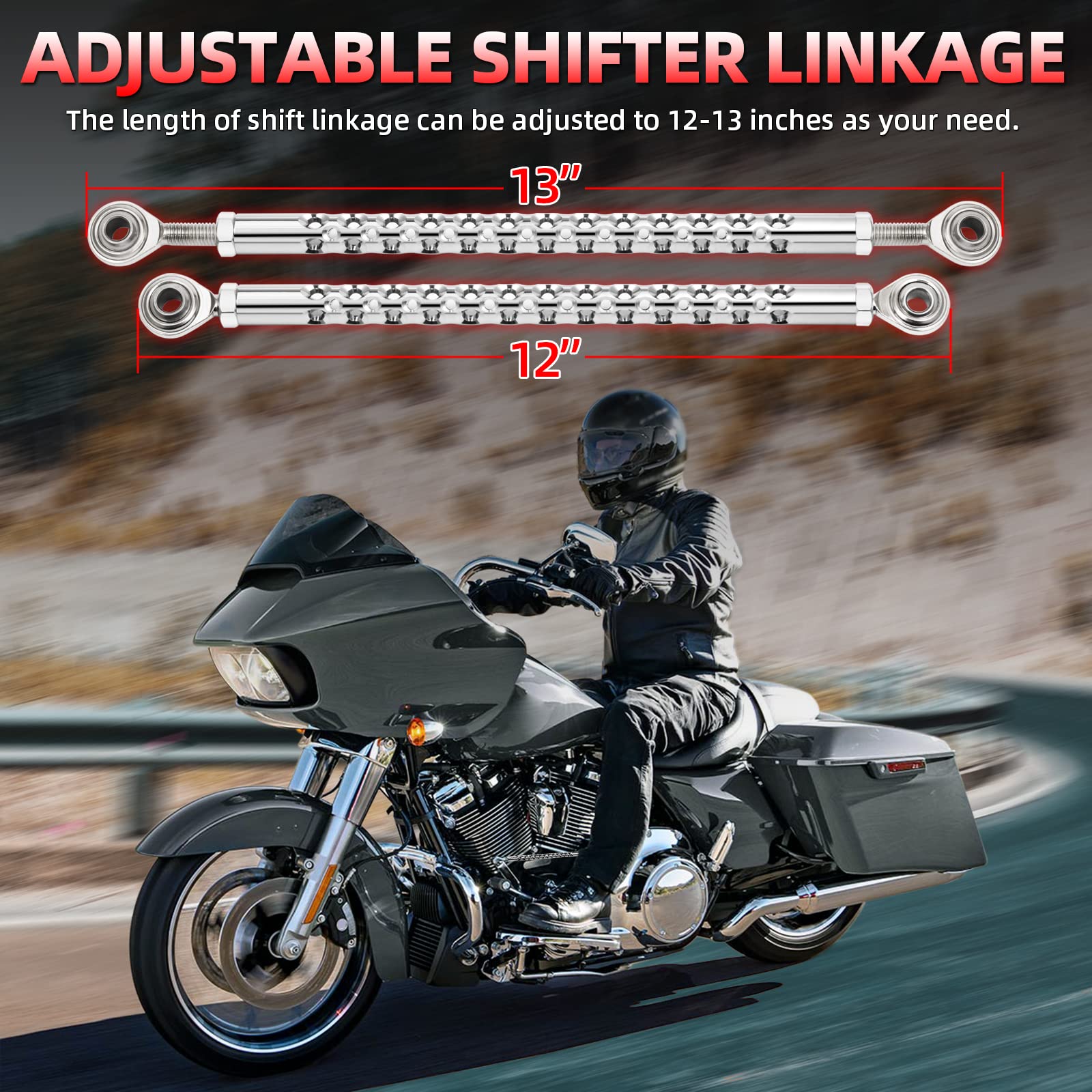 Snapklik.com : Chrome Shift Linkage Gear Shifter Linkage Compatible For ...