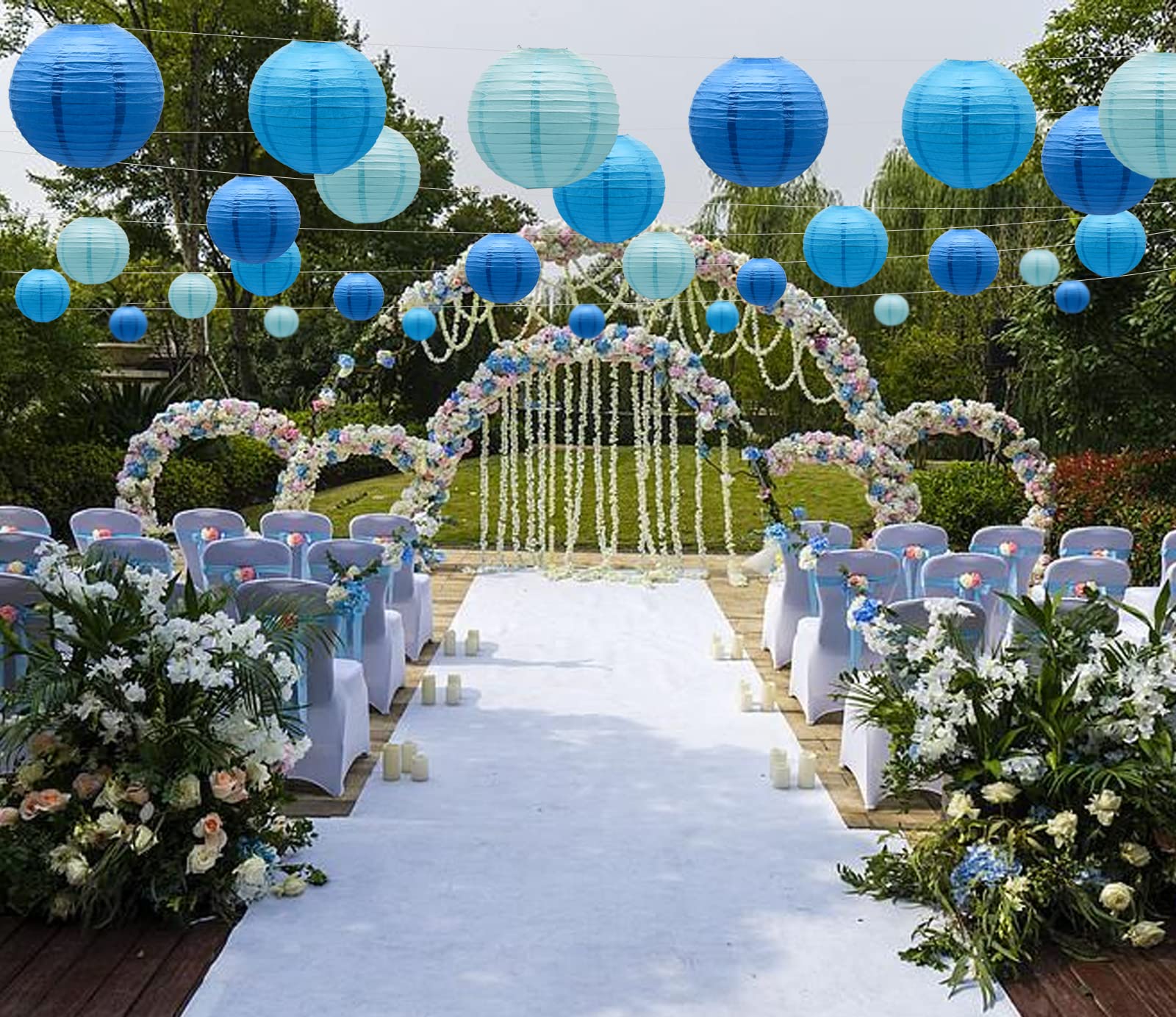 Wedding Arch Paper Lanterns Amazon.com: GAKA Green Gold Paper Lanterns