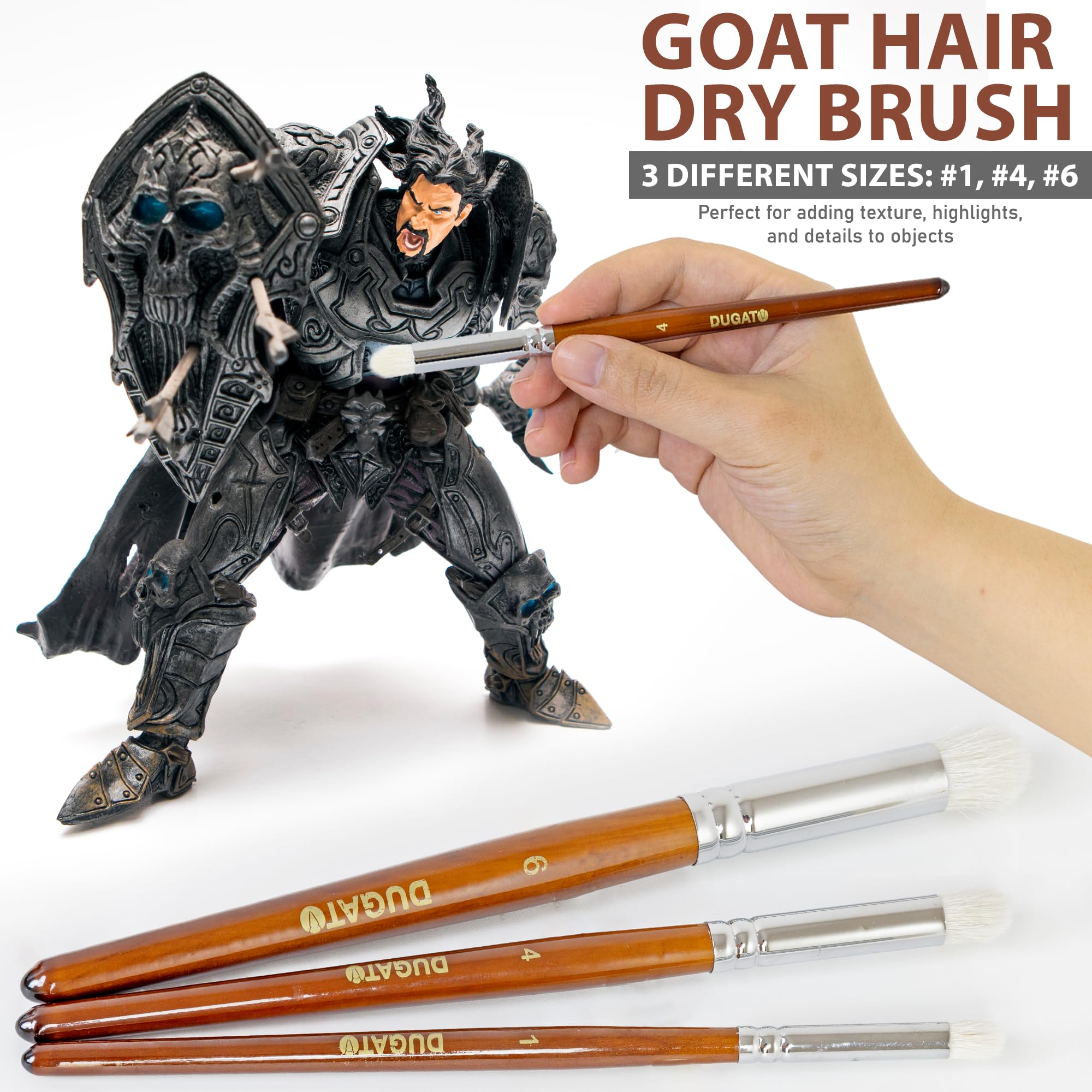 Snapklik.com : DUGATO 15pc Miniature & Dry Brush Paint Set - Fine ...