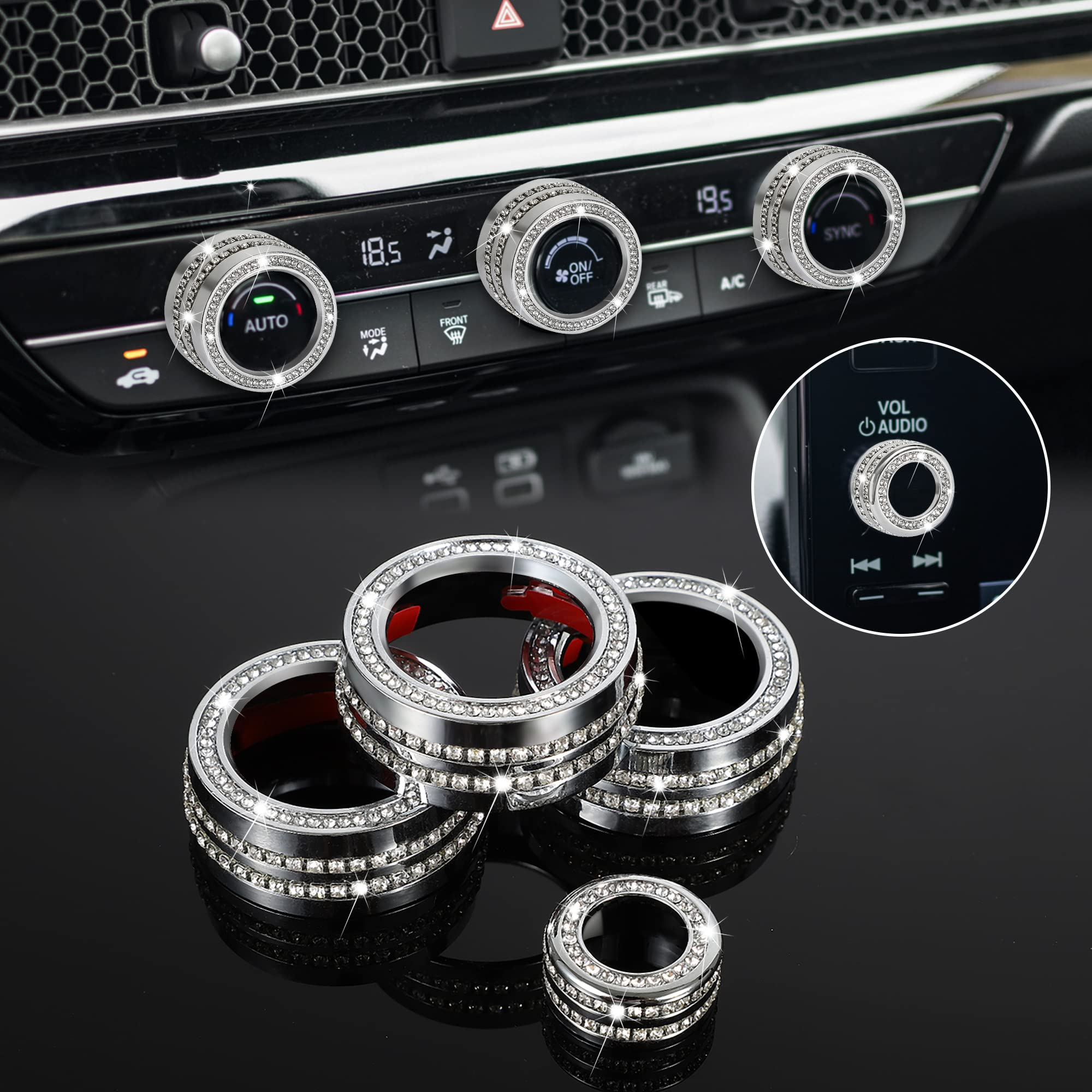 Amazon.com: TOMALL Bling Car Accessories Air Conditioner Knobs ...