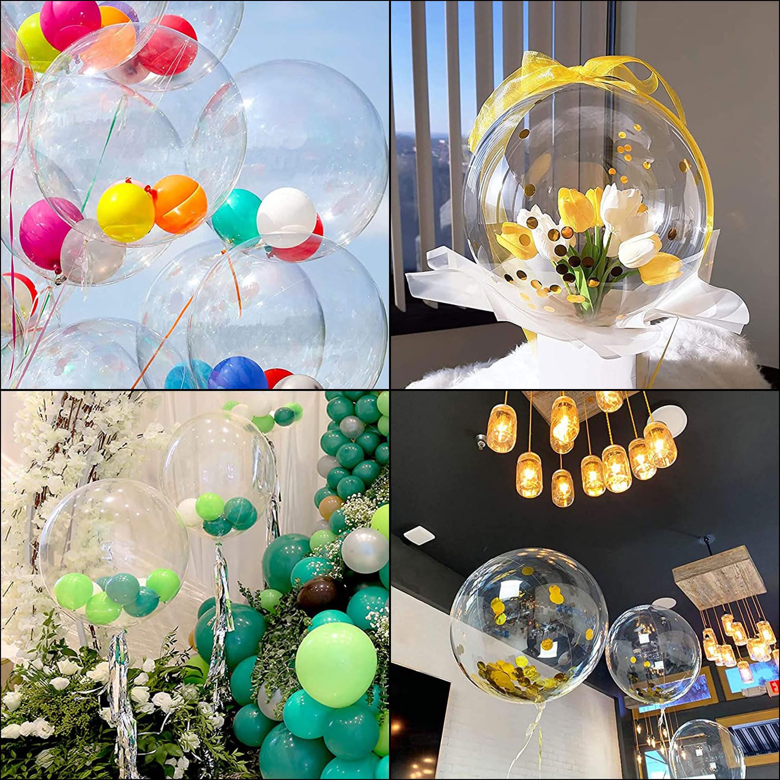 Crystal Clear Round Balloons 50 Pack 20" Crystal Clear Bobo Balloons