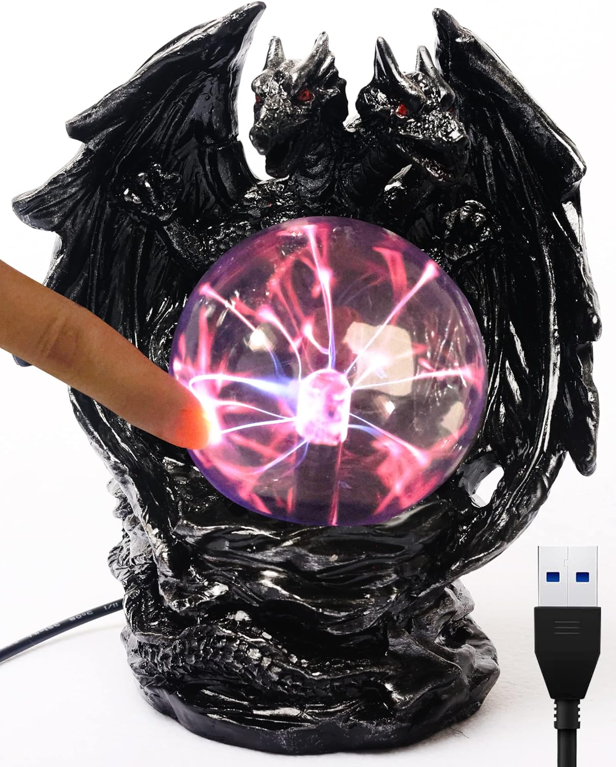 SOLAROAK Plasma Ball, Air Ions Touch Sensitive Dragon Plasma Ball with ...
