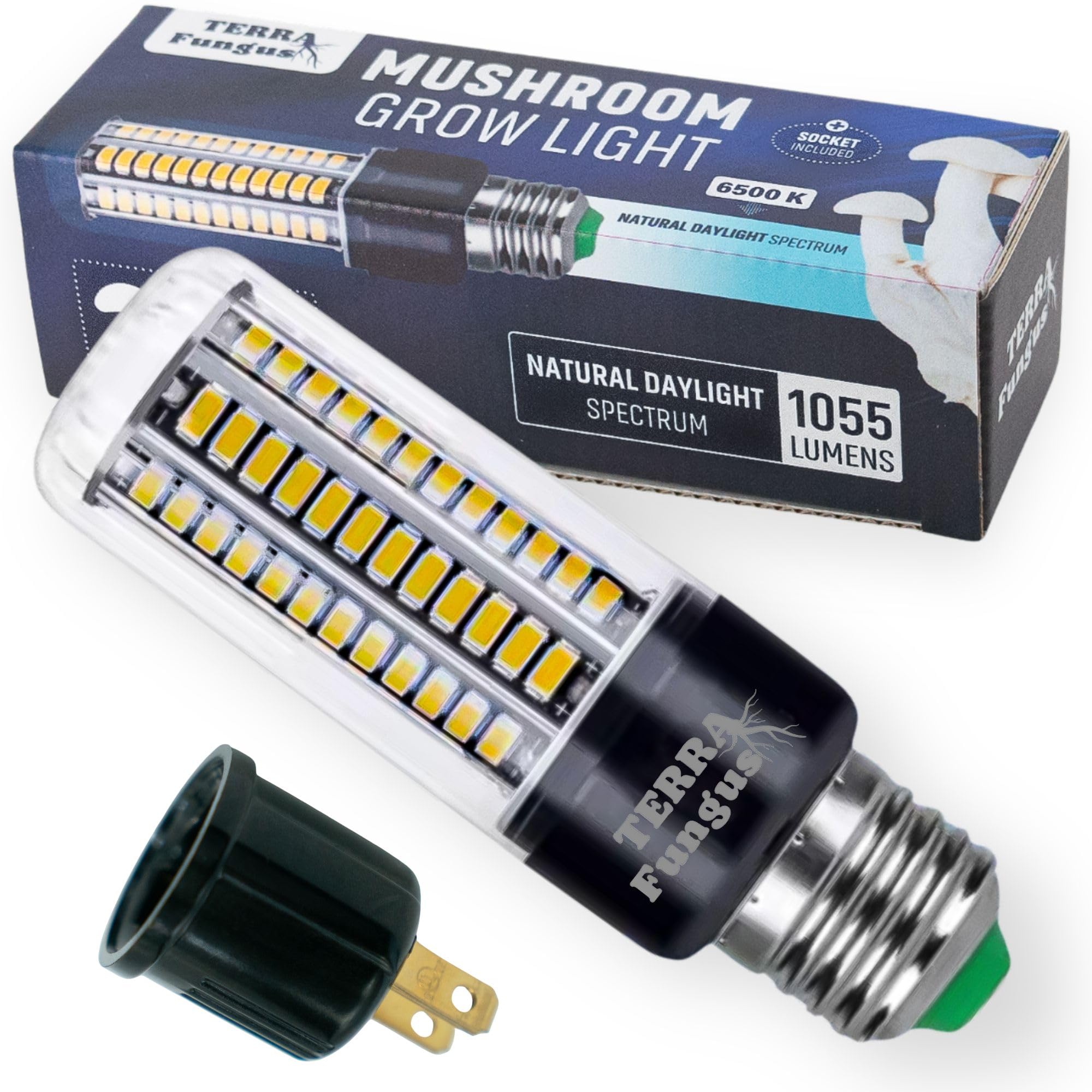 Amazon.com: Mushroom Grow Light 6500k with socket adaptor 1055 lumens ...