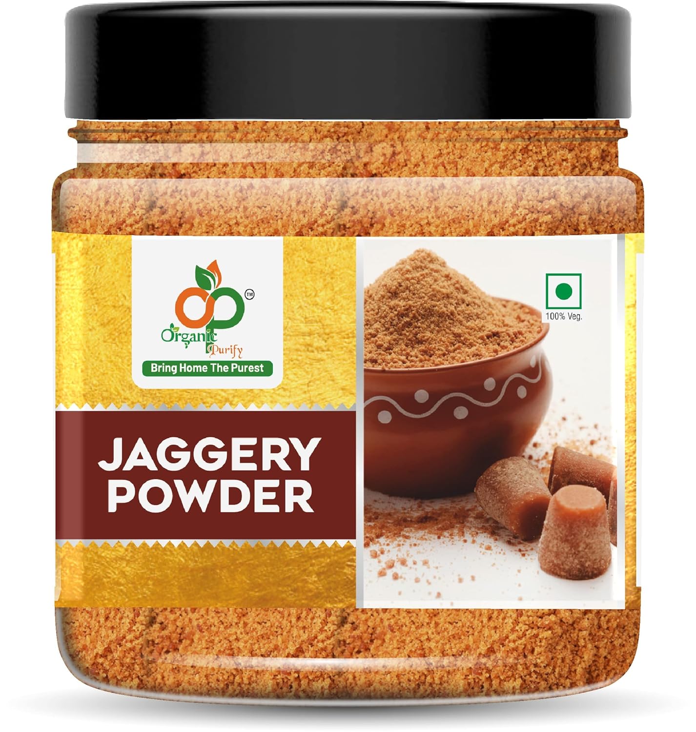 Organic Purify Gur Jaggery Powder | Natural Jaggery & 100% Pure Jar ...