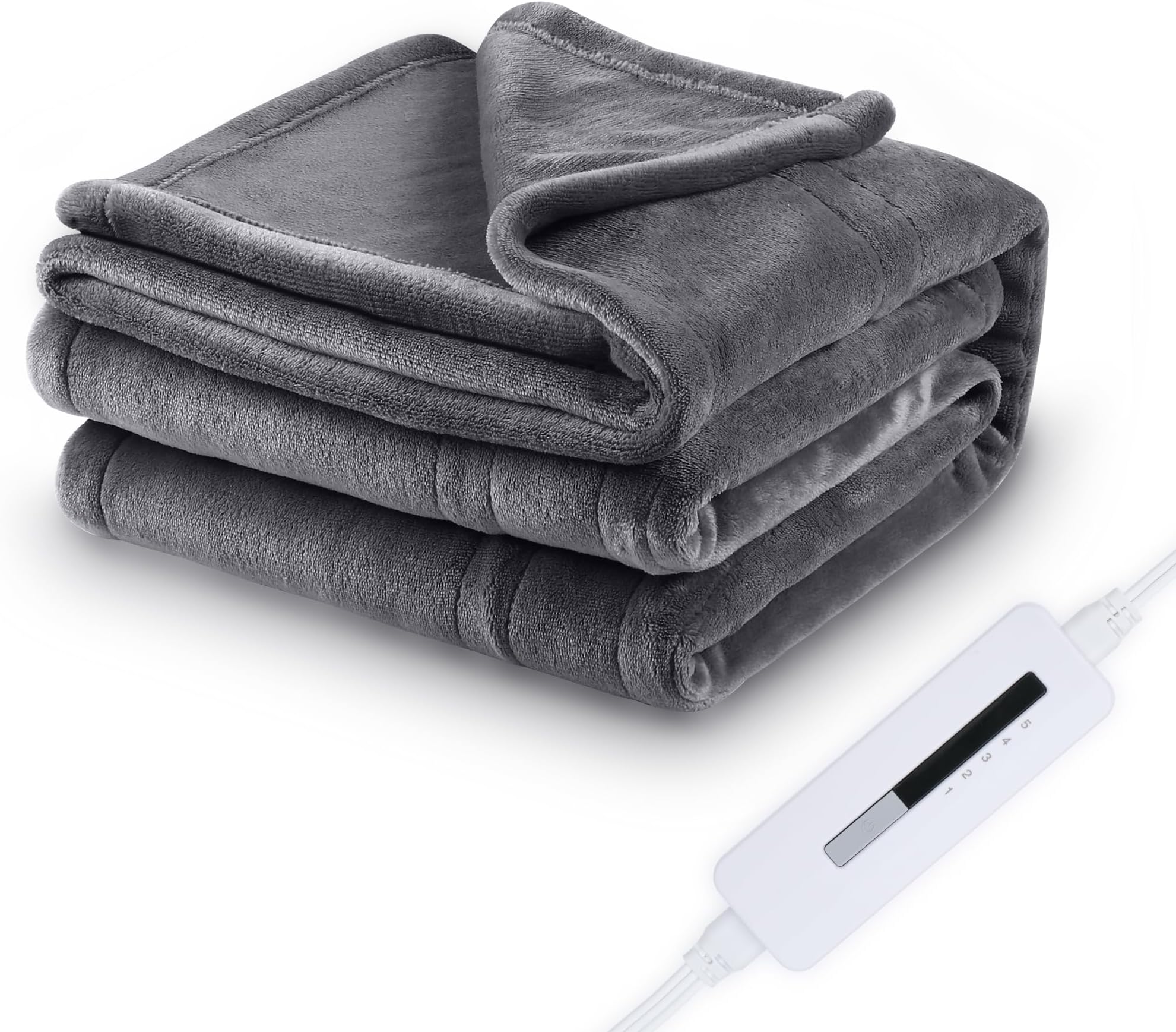 Amazon.com: McJaw Electric Heated Throw 50"x60" Luxurious Flannel, 5 ...