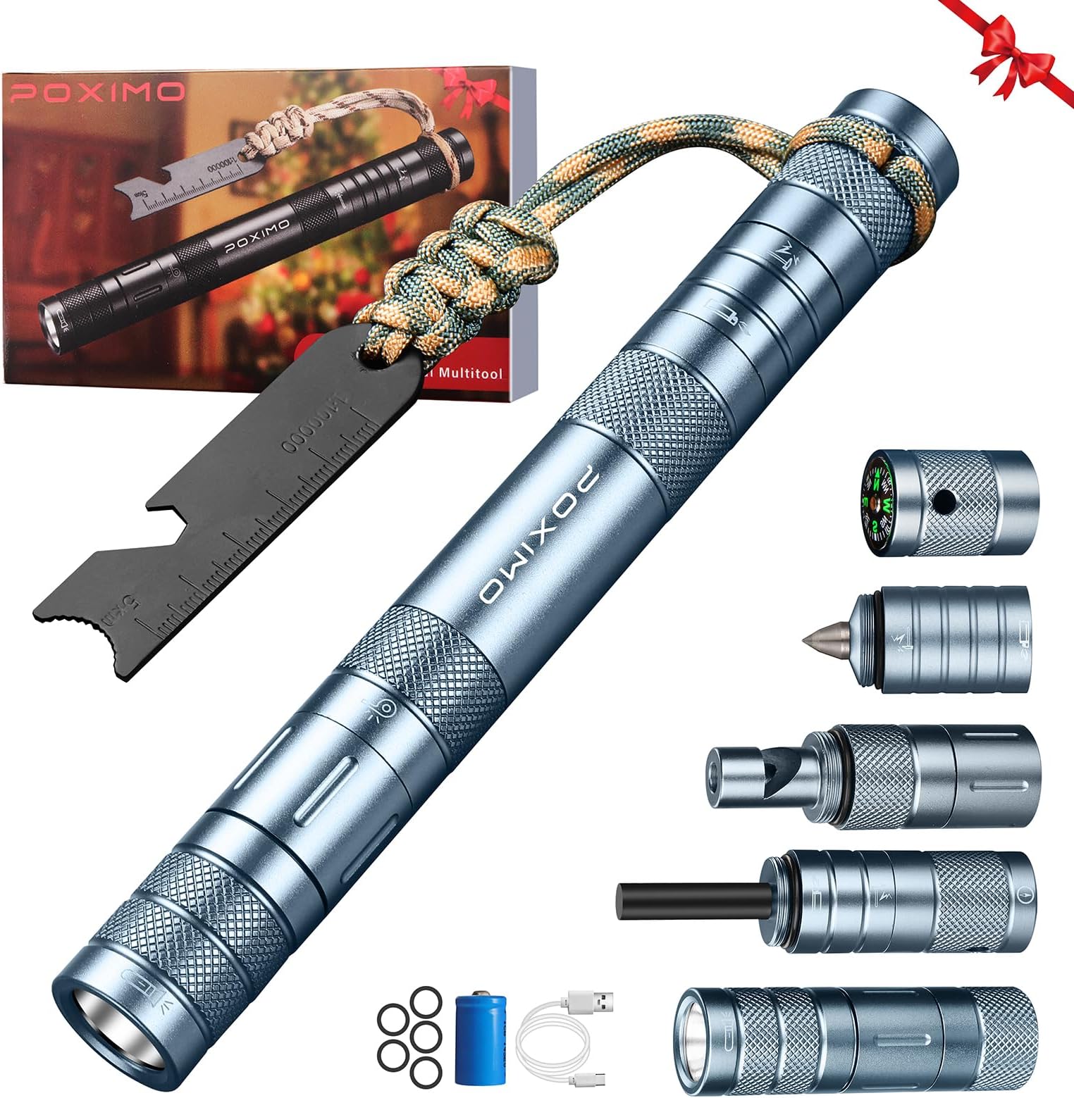 AbeuRox 6-in-1 Multitool, Flashlight Multi-tool Kits with Rechargeable ...