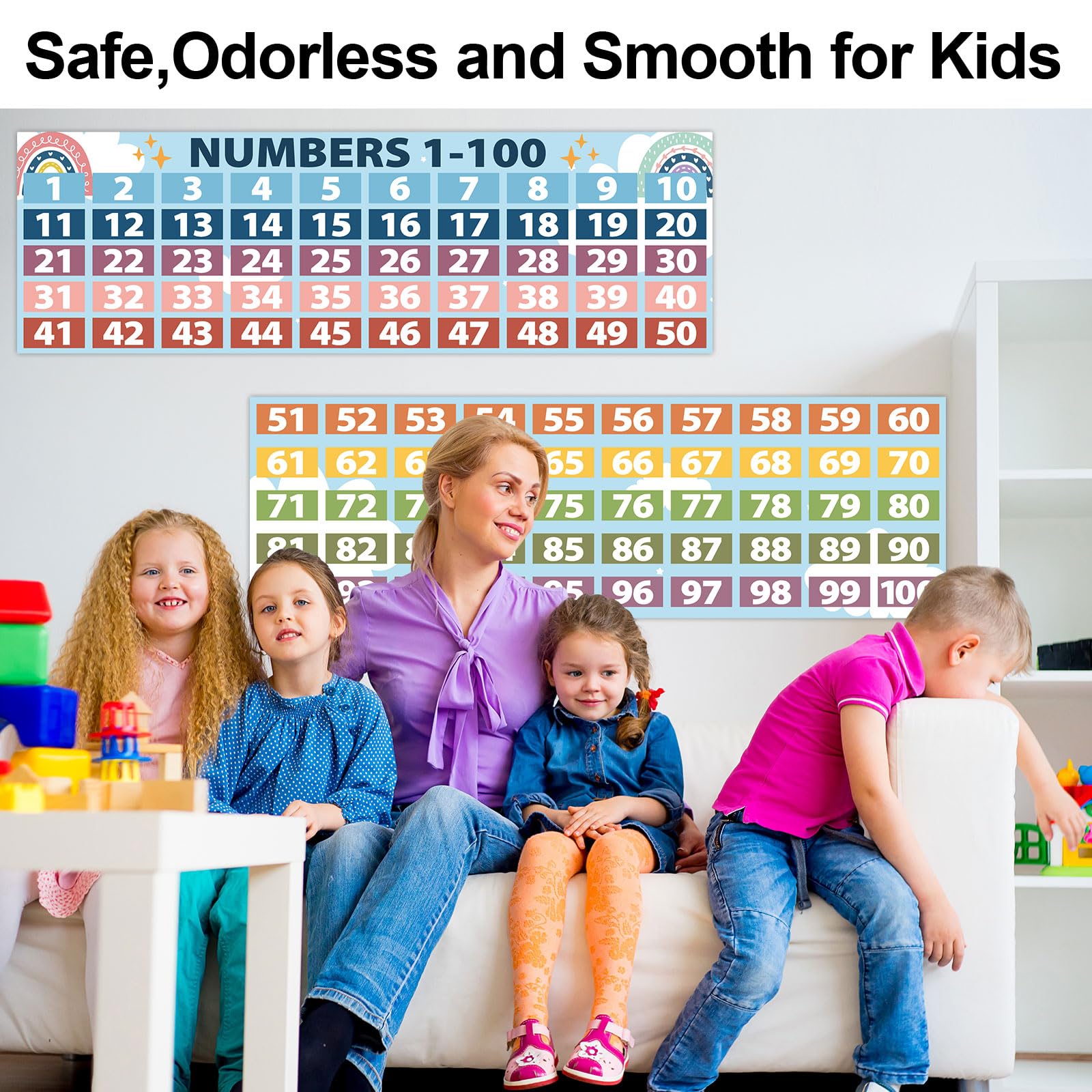 Snapklik.com : Boho Math Posters Numbers 1-100 Classroom Decorations ...