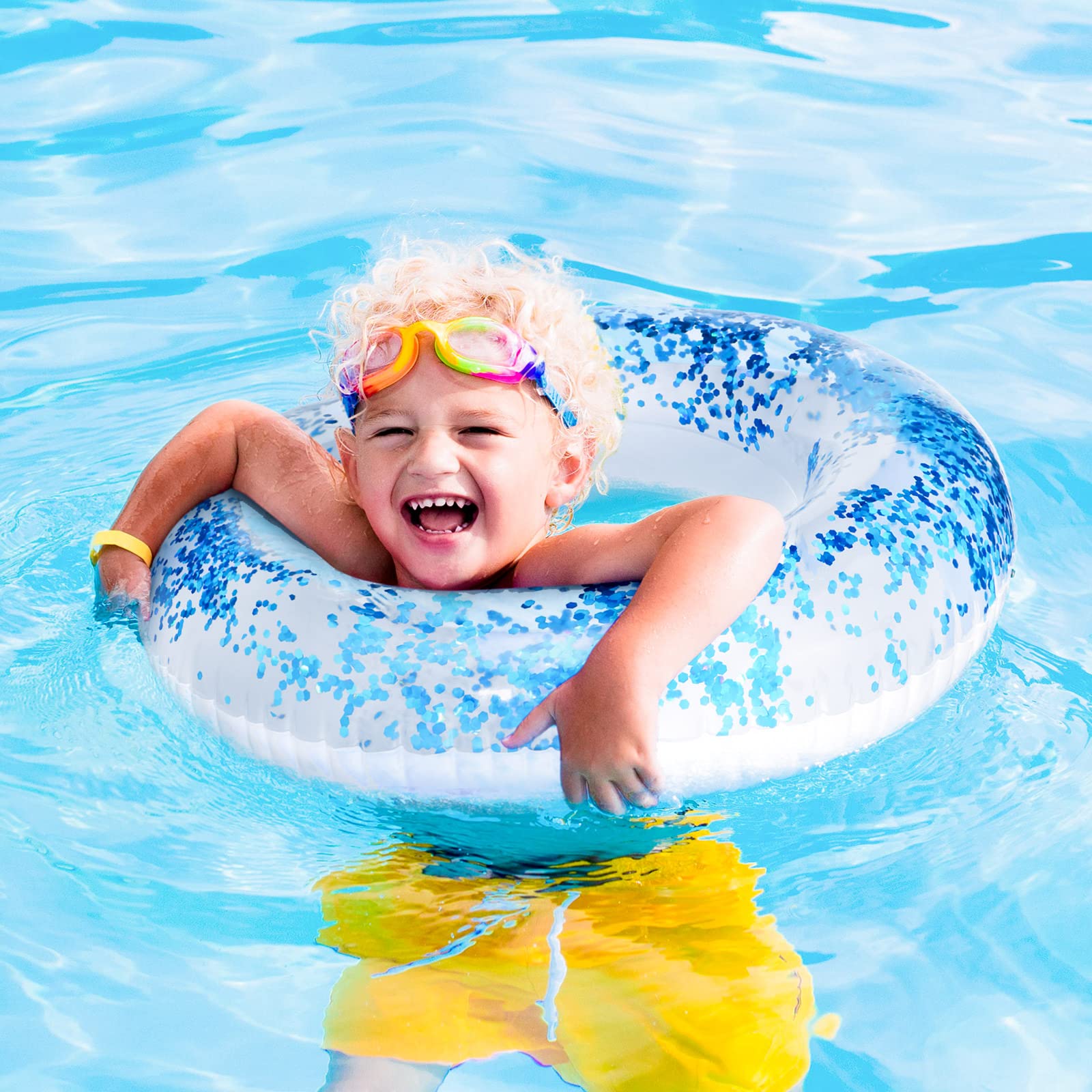 Snapklik.com : Hungdao 4 Pcs Glitter Inflatable Pool Float Tube ...