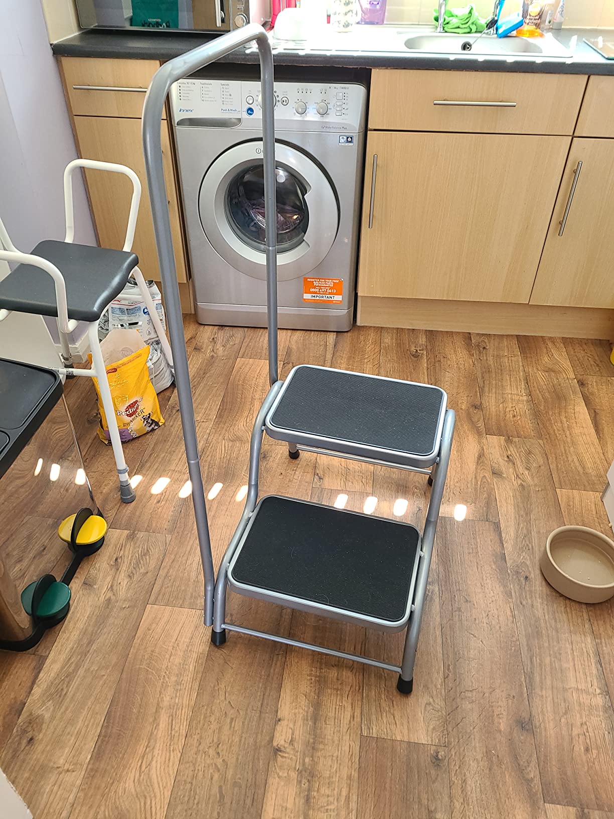 Double Anti Slip Step with Support Handrail (Caravan Motorhome Disabled ...