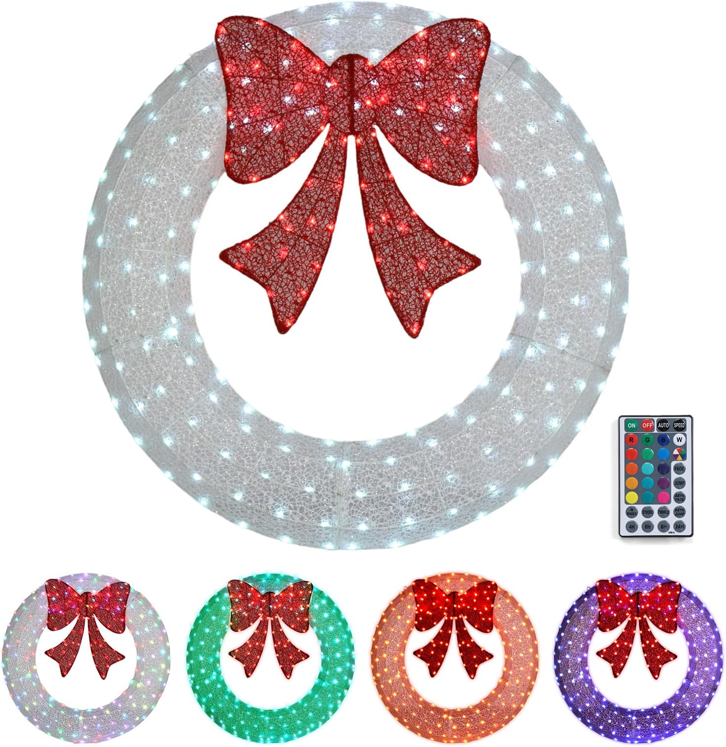 Amazon.com: Mr. Christmas 30" Retro C9 Bulb Wreath - Multi-Color with ...