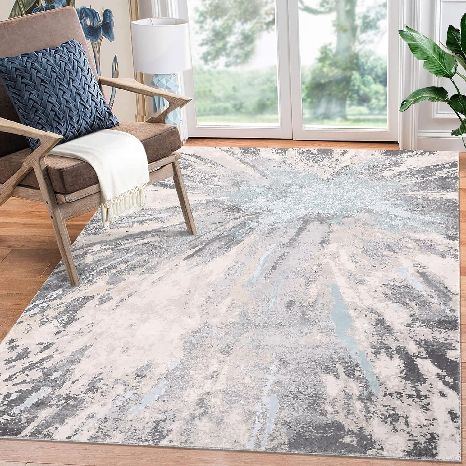 Amazon.com: RUGSREAL Living Room Rug 9x12 Washable Rug Indoor Non Slip ...