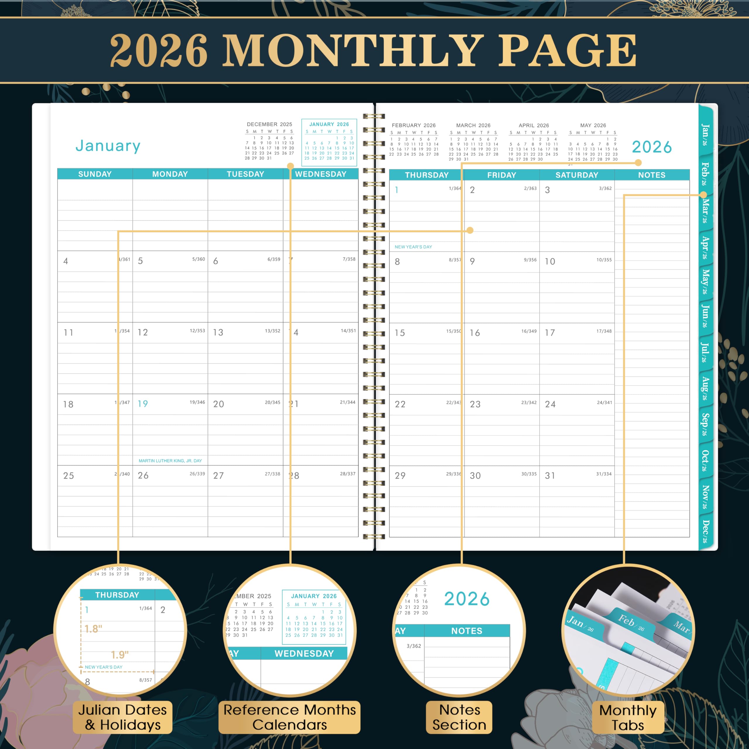 Snapklik.com : 2026 Monthly Planner - Monthly Planner/Calendar 2026 ...