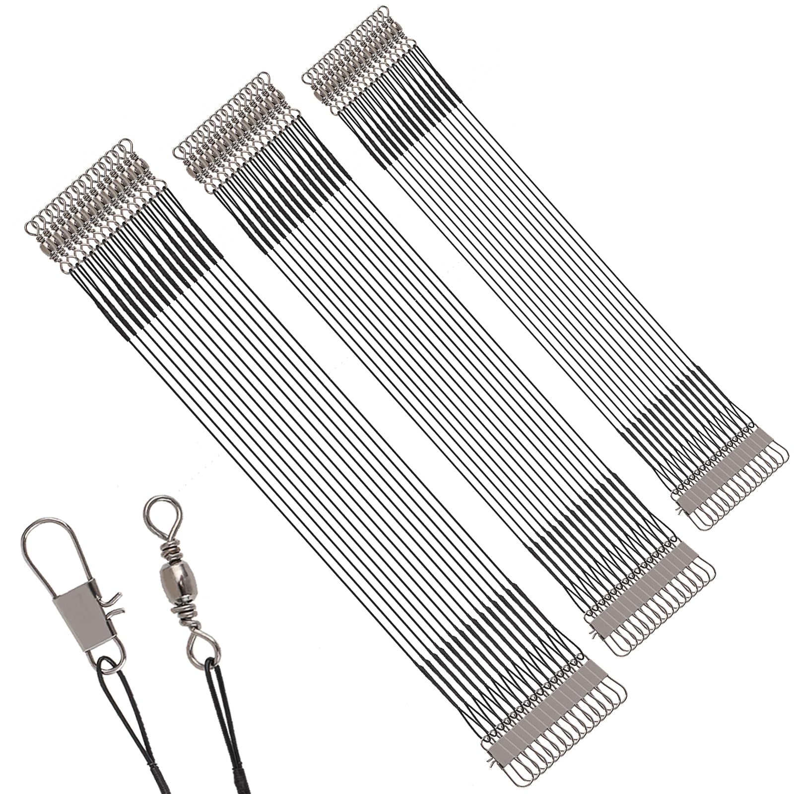 Amazon.com : Jeffdad 60 Pcs Fishing Leaders Line 7"/9"/11", Stainless ...