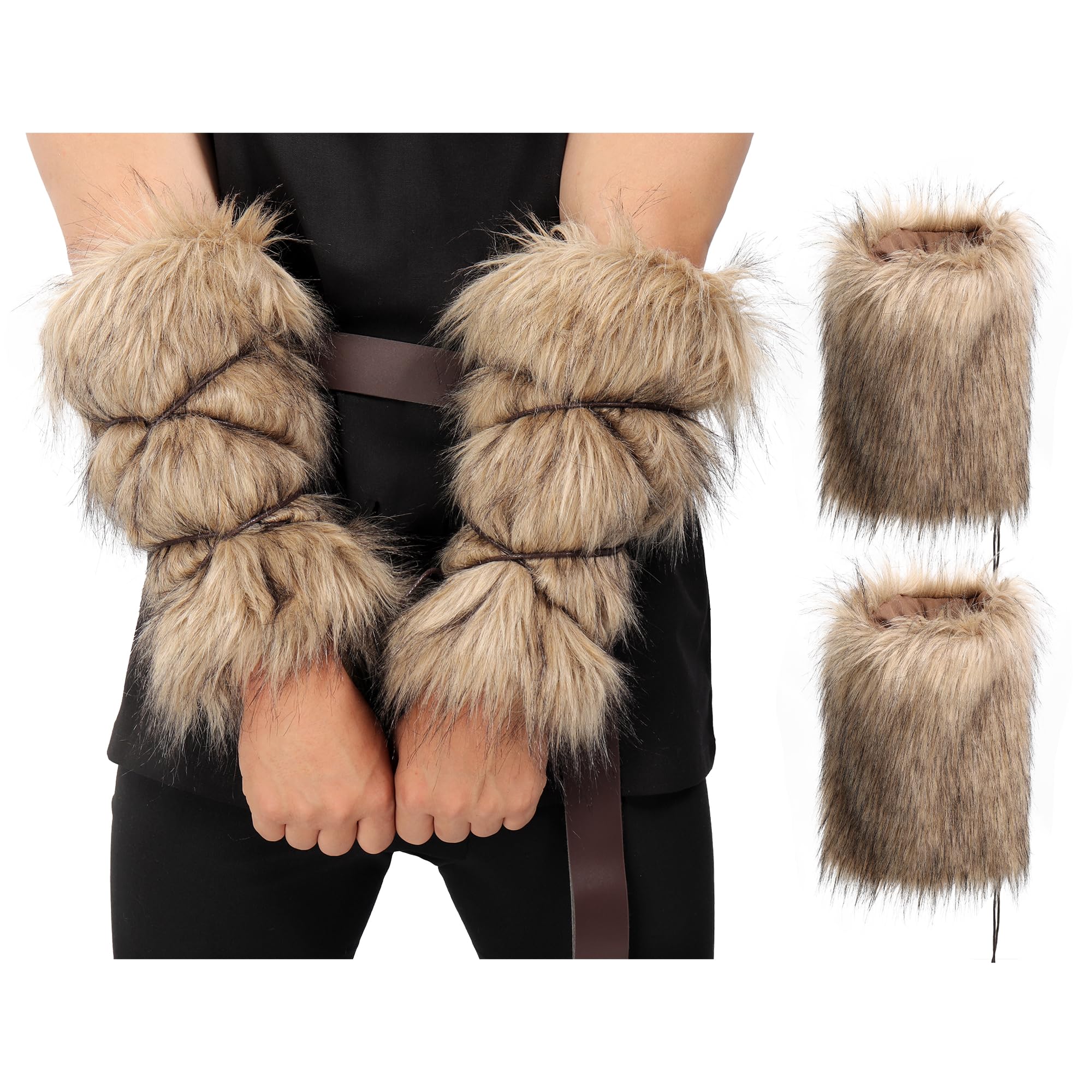 PROCOS Medieval Faux Fur Warmer Arm Wrap Fuzzy Cover Artificial Fur ...