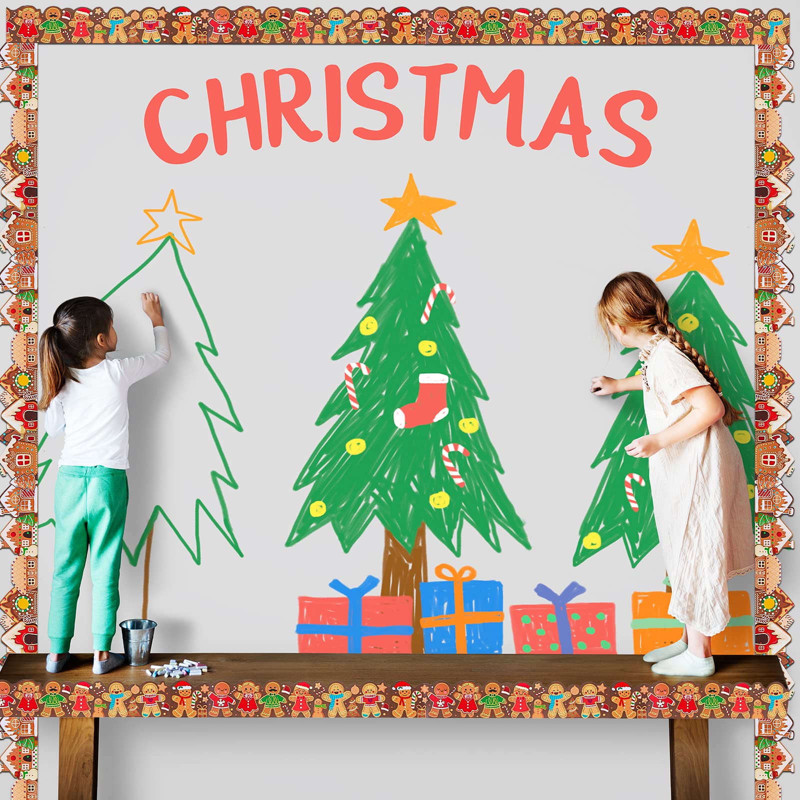 Snapklik.com : 4 Rolls 131 Ft Christmas Gingerbread Bulletin Board ...