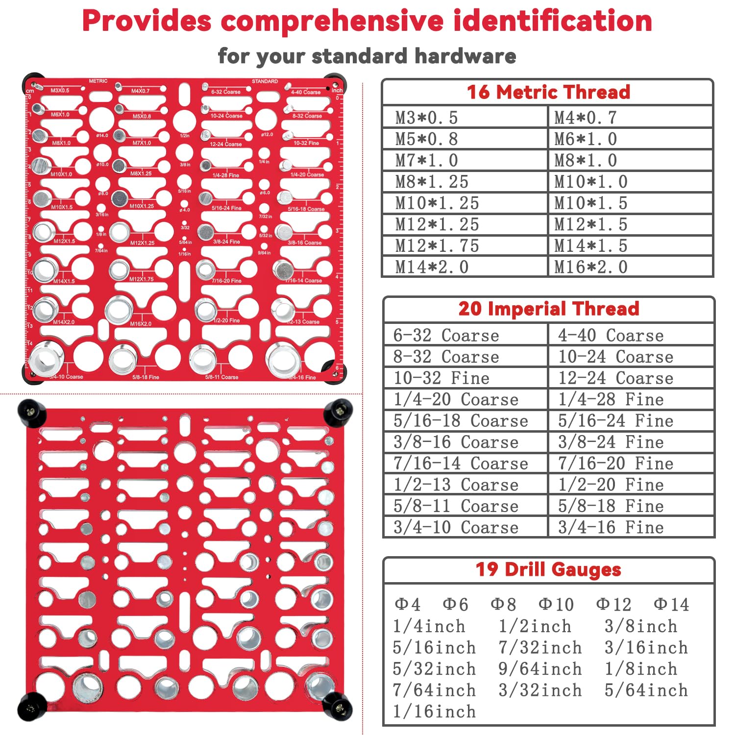 Snapklik.com : 55 Thread Checker - Nut And Bolt Thread Checker Standard ...