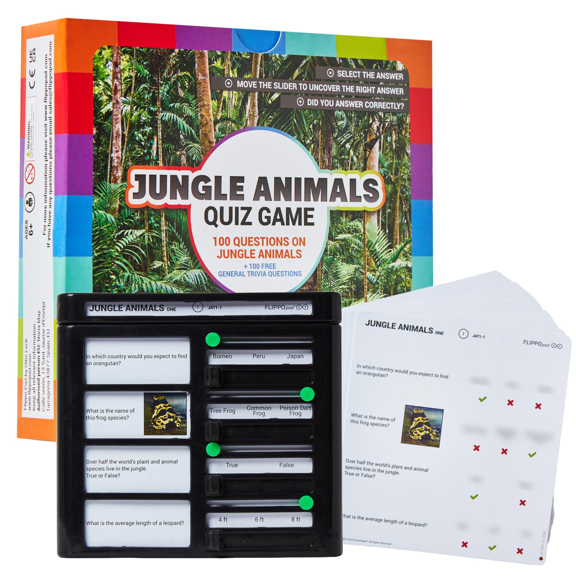 Amazon.com: Flippo pad Quiz Device Game - Jungle Animals Trivia Quiz ...