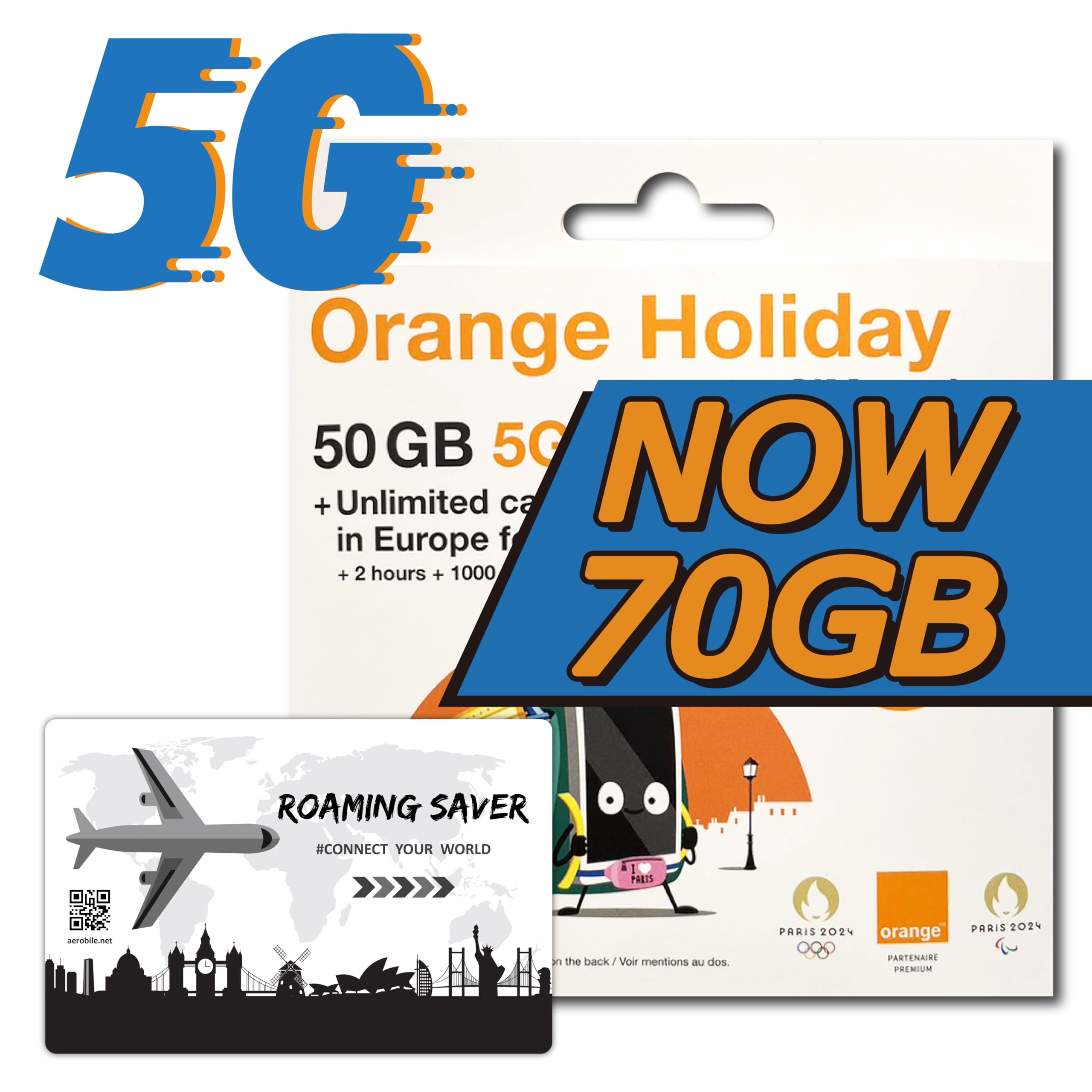 Orange Holiday Europe Prepaid SIM Card 28 Days Now 70GB Internet Data ...
