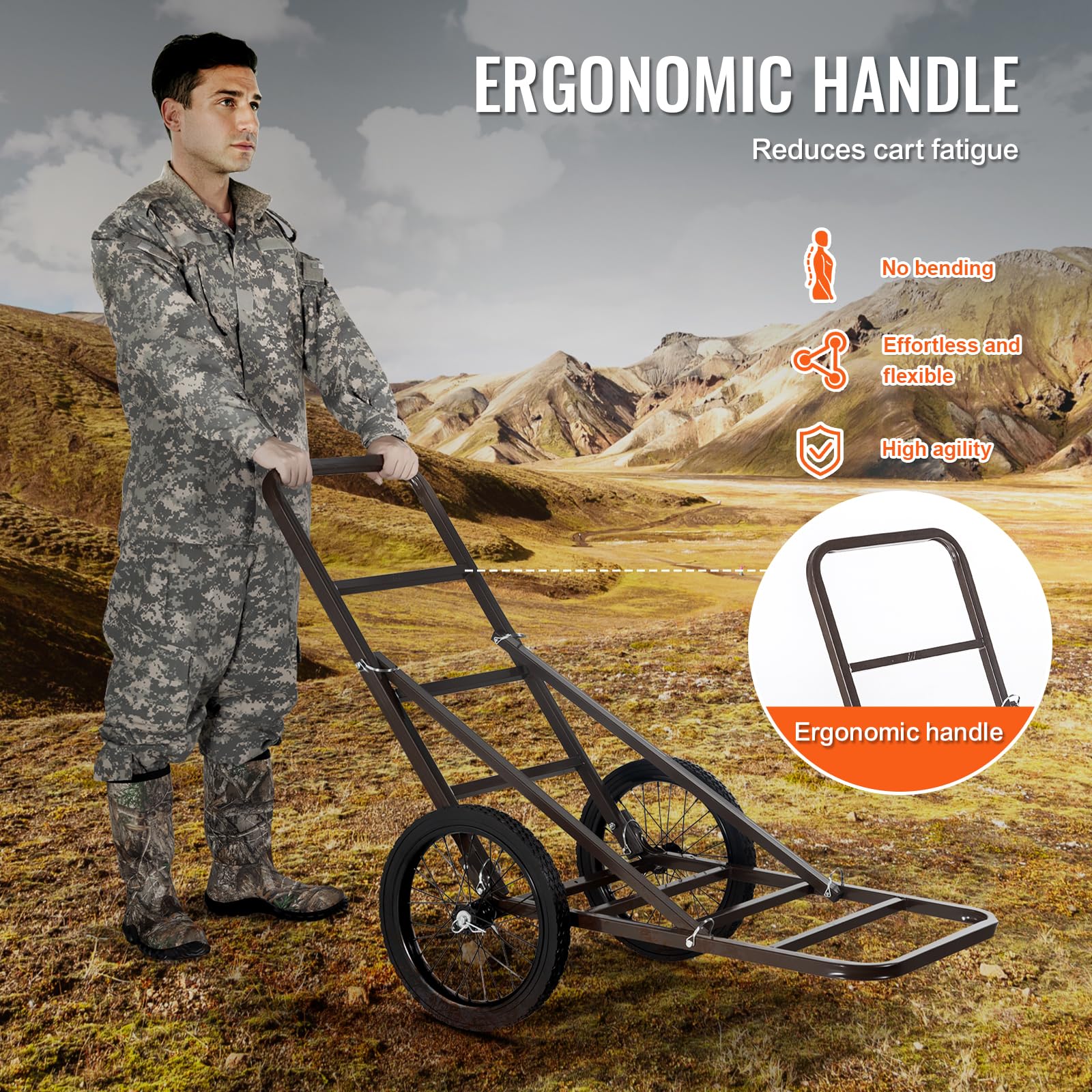 Foldable Hunting Utility Cart Hawk Crawler Deer Cart 2-Pack - 500 Lb ...