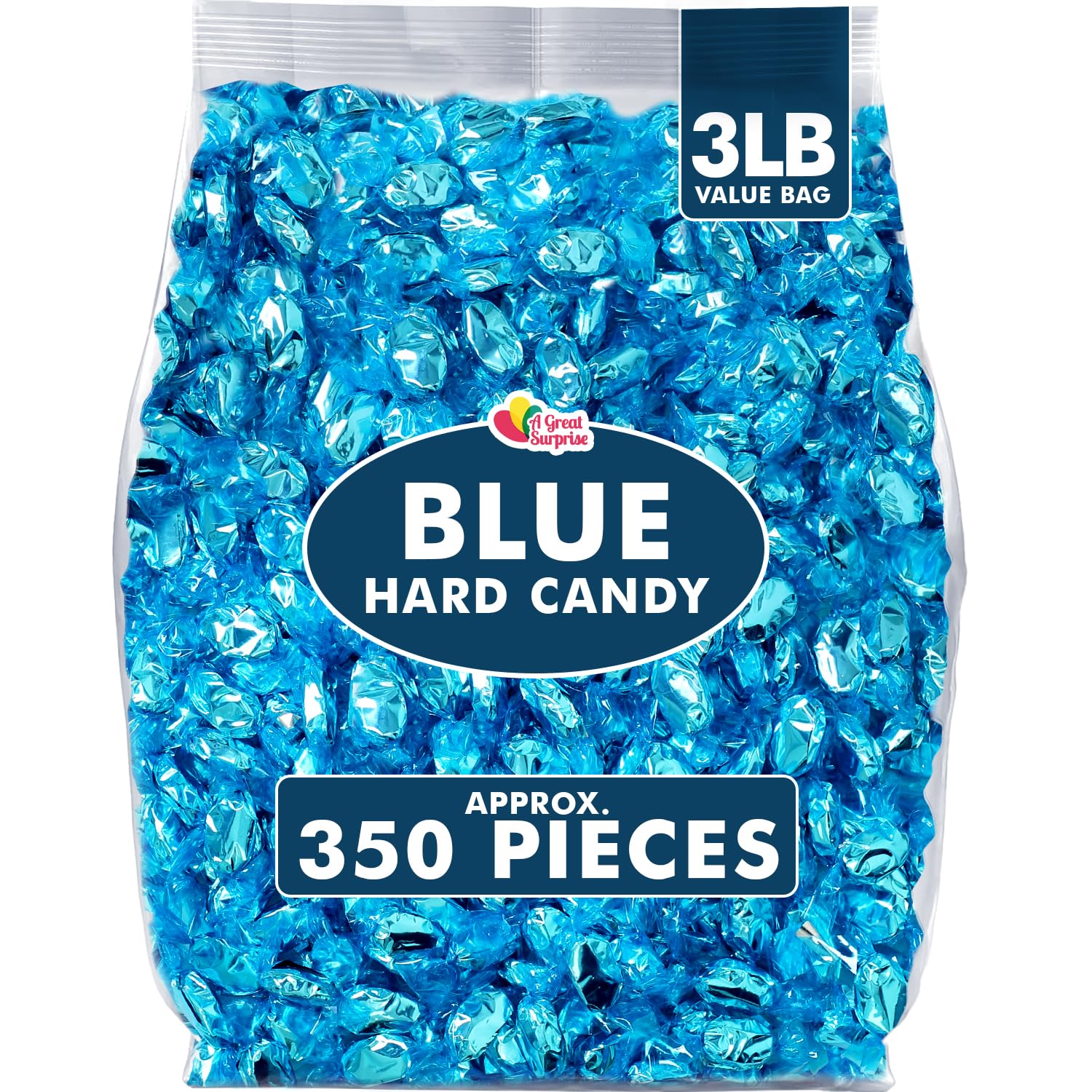 Amazon.com: A Great Surprise Blue Hard Candy - 3 Pounds - Blue Raspberry Flavored Candies - Bulk ...