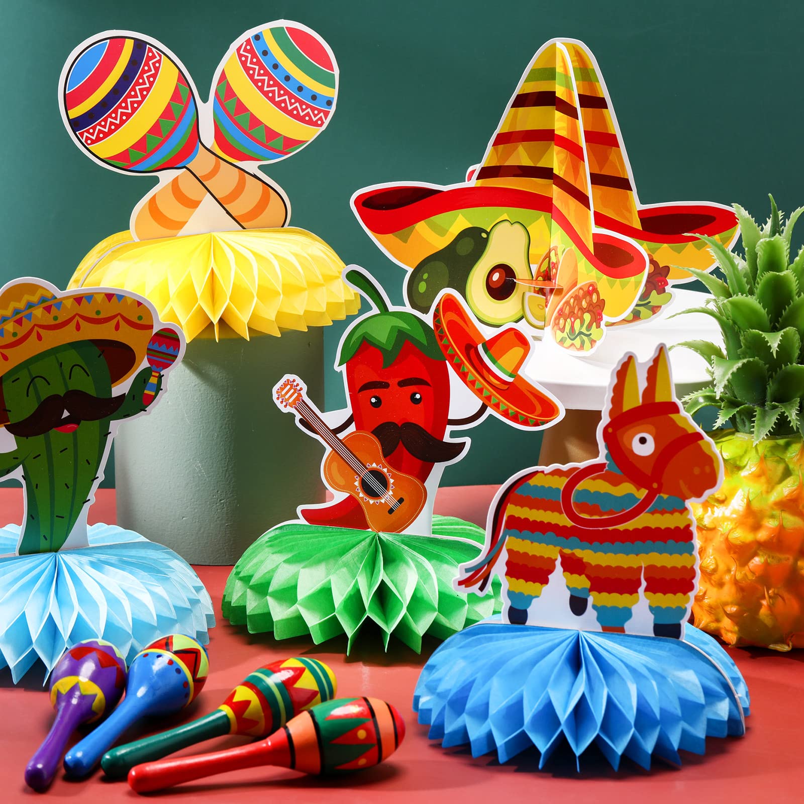 Mexican Table Decorations Qpout 24 Pieces Fiesta Party Decorations ...