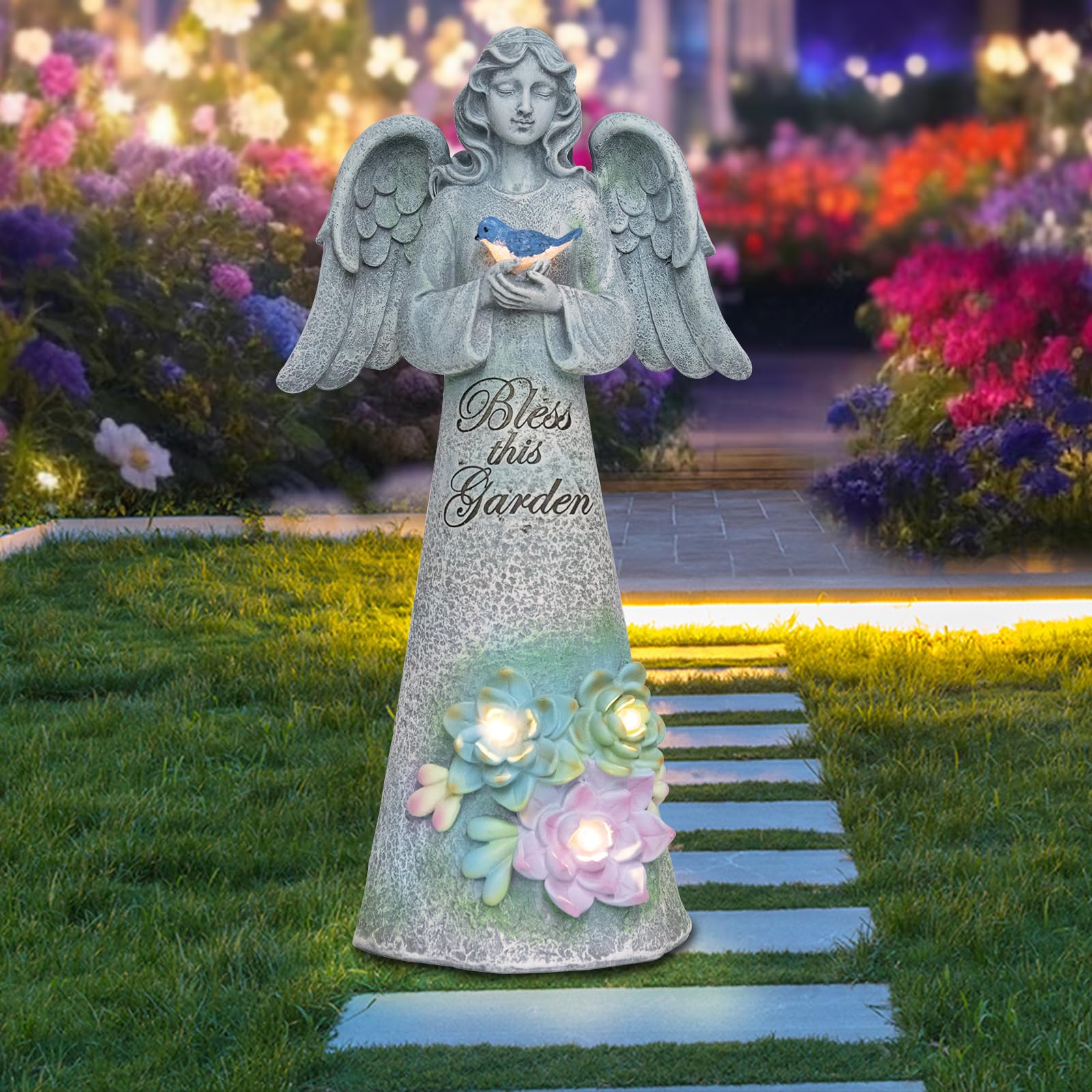 Amazon.com: Angel Garden Statue Outdoor Decor, Angel Garden Holding ...