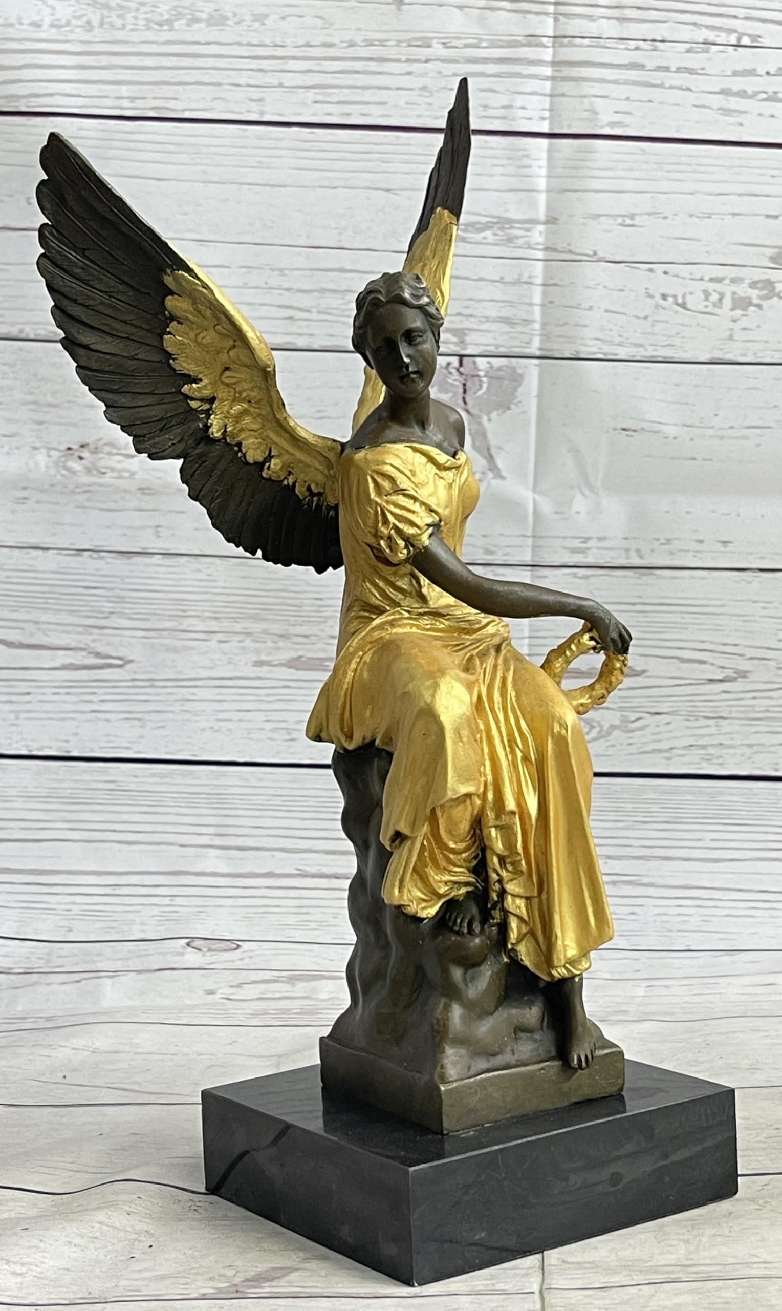 Amazon.com: Hand Made Real Genuine Bronze Winged Victory Lady Goddess ...