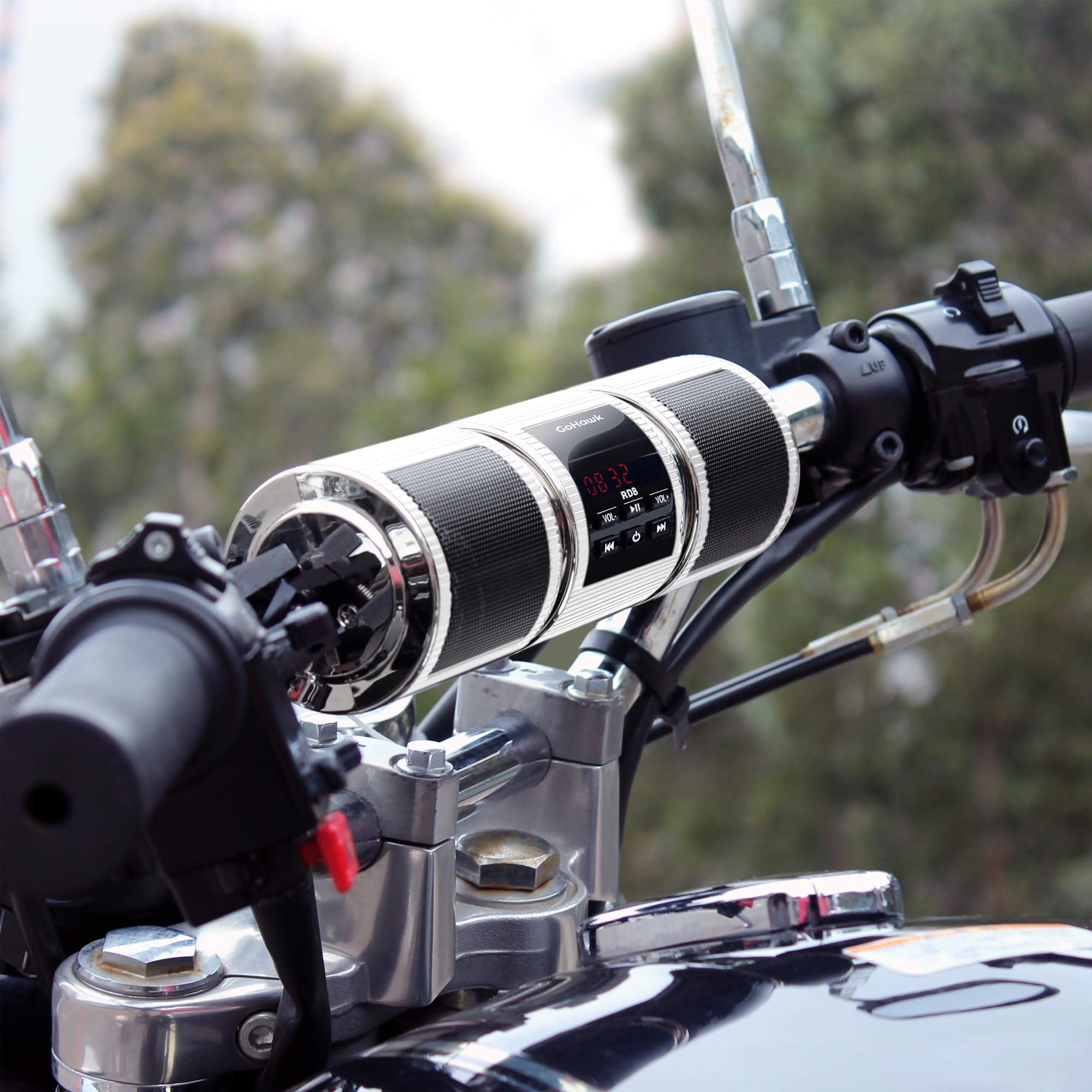 Amazon.com: GoHawk RD8 Gen.2 Waterproof Bluetooth Motorcycle Stereo ...