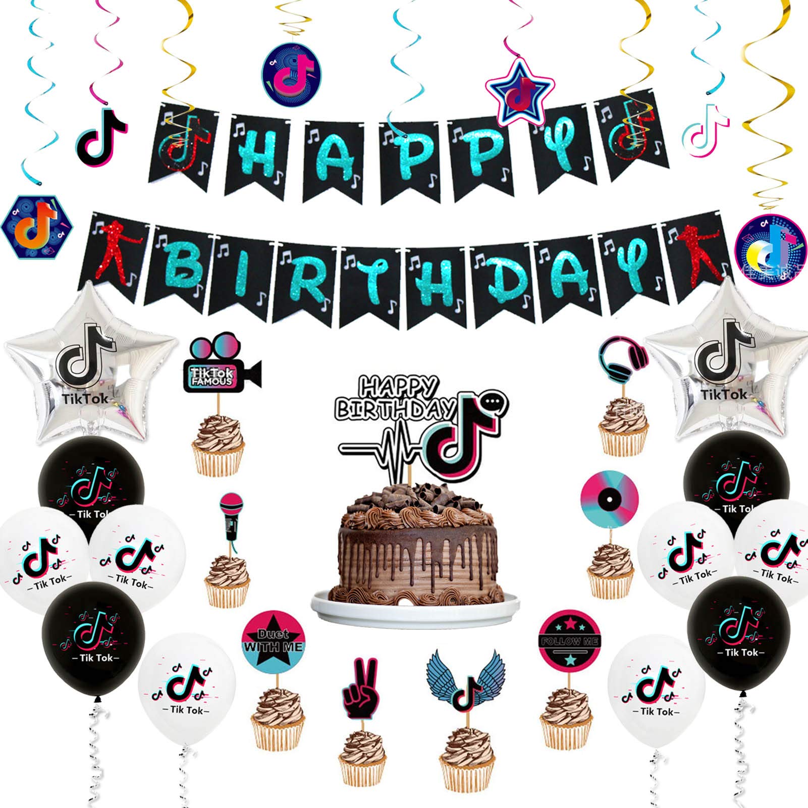 Party Inspo Tik Tok Birthday Party Decorations Supplies Kit Tik ...