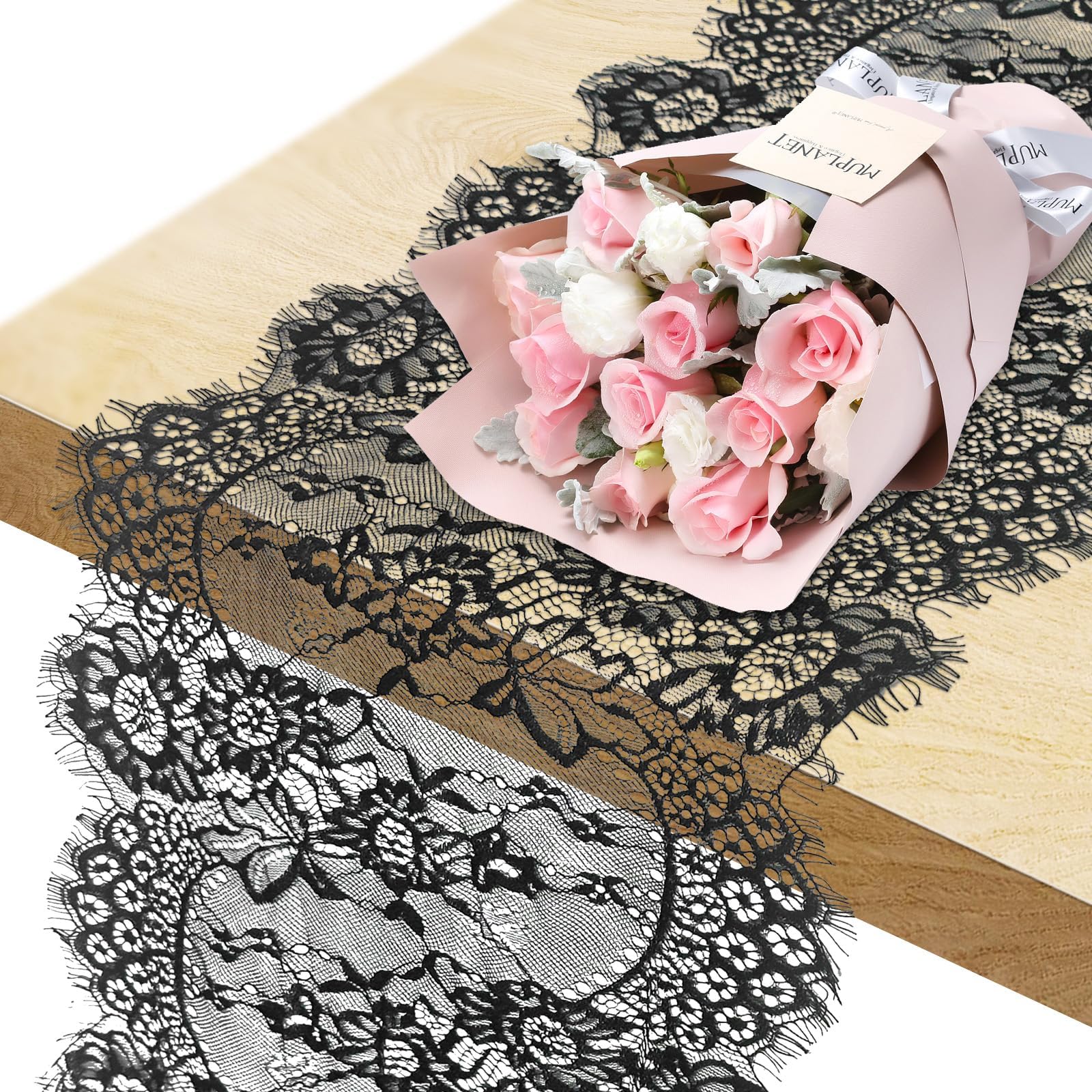 Amazon.com: Black Lace Table Runner - 14x118 Inch Black Lace Tablecloth ...