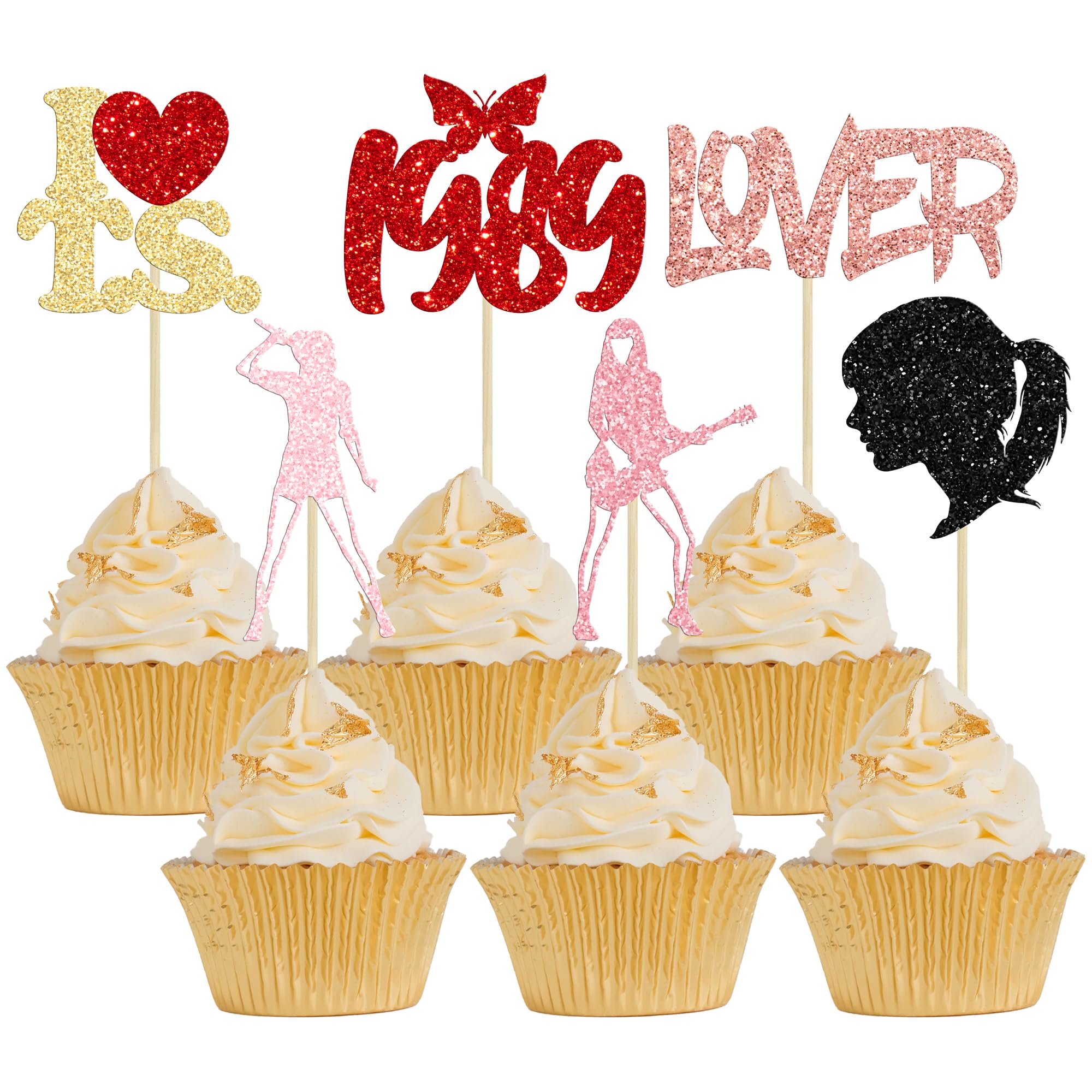 Gyufise 24Pcs Music Singer Cupcake Toppers Colorful Love Popular Dance ...