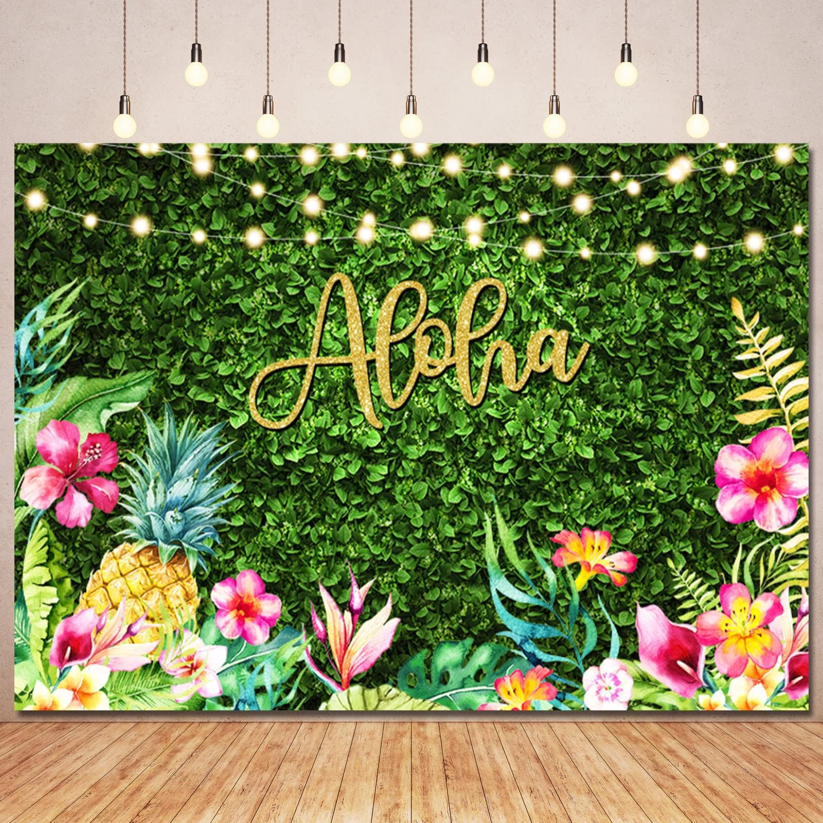 Amazon.com : Aloha Backdrop, Summer Luau Birthday Backdrop, Tropical ...