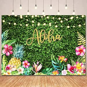 Amazon.com : Aloha Backdrop Luau Party Decorations,Tropical Hawaiian ...