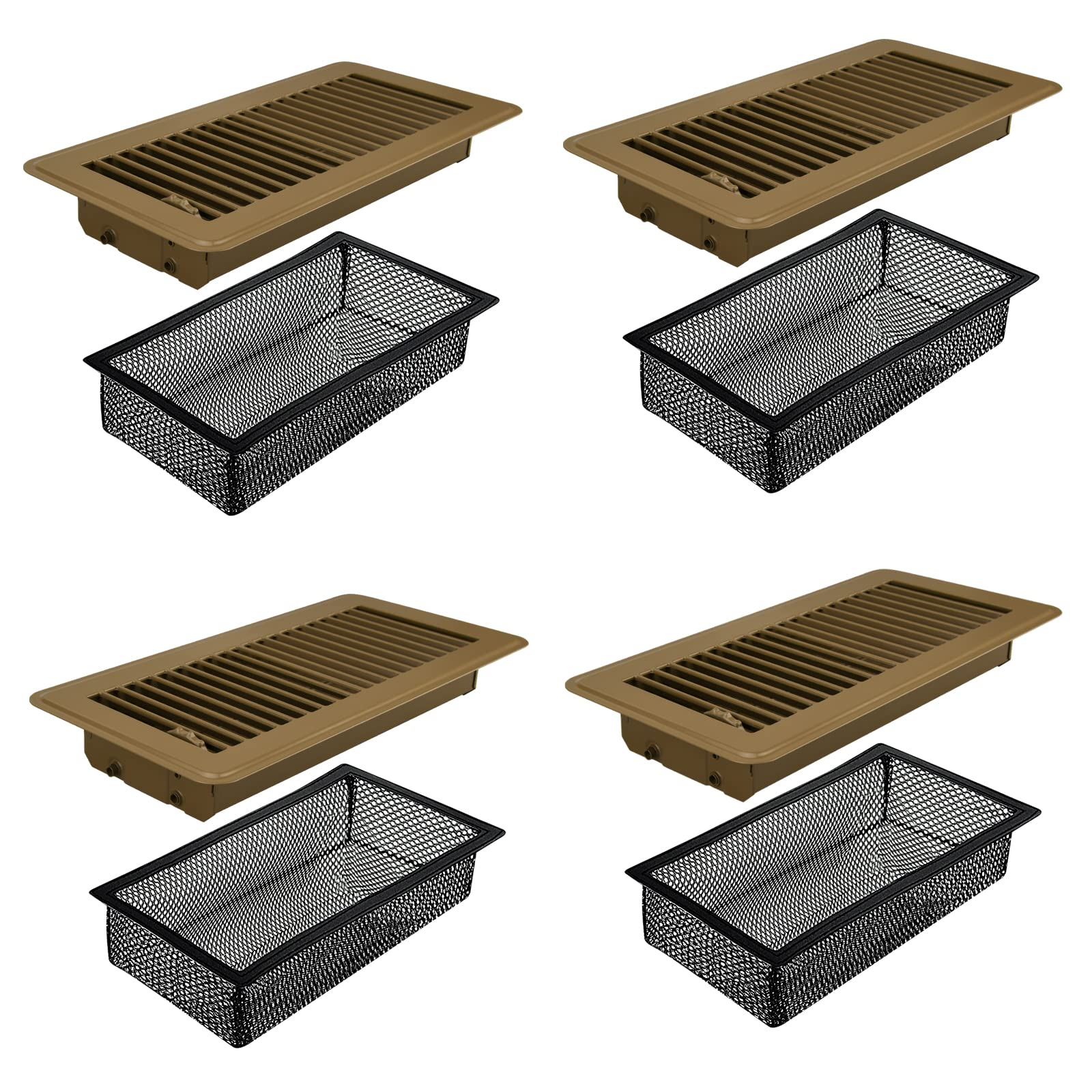 Cootack 4" x 10" Floor Vent Cover with Mesh Trap - Heavy Duty Walkable ...