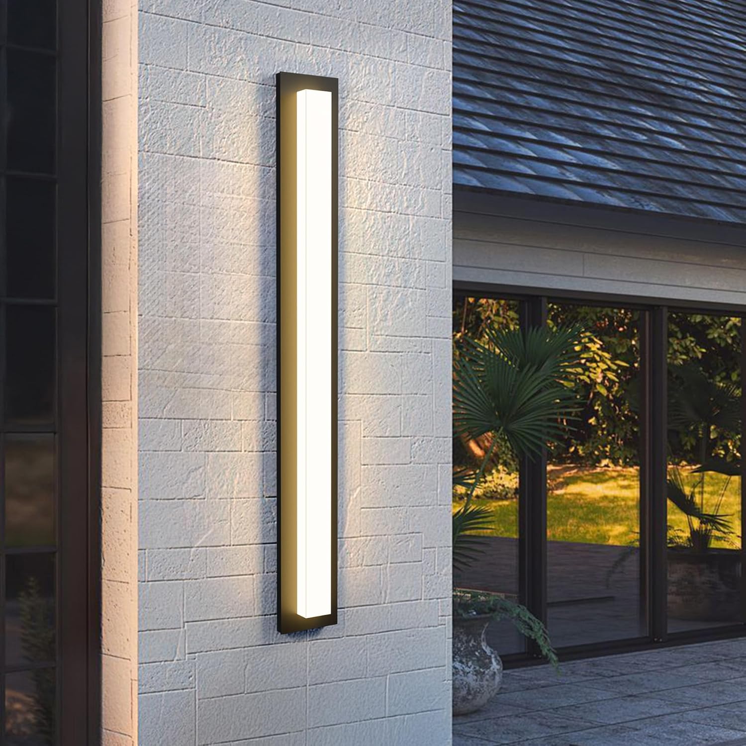 LamQee 39.4 in Aluminum Long Outdoor Wall Lights, 2900K 2500LM LED ...