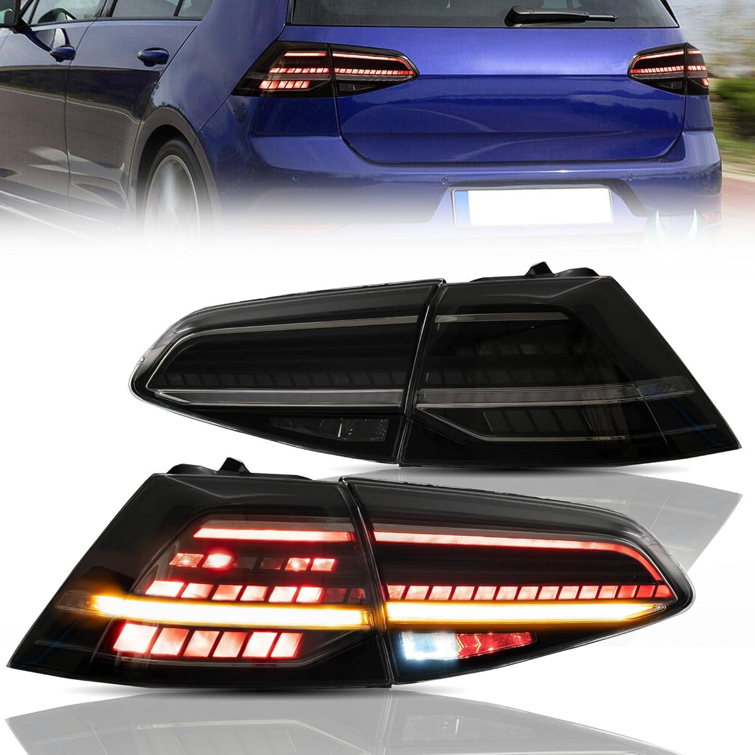 Amazon.com: VLAND LED Tail lights Compatible with Golf7 Golf7.5 MK7 MK7 ...