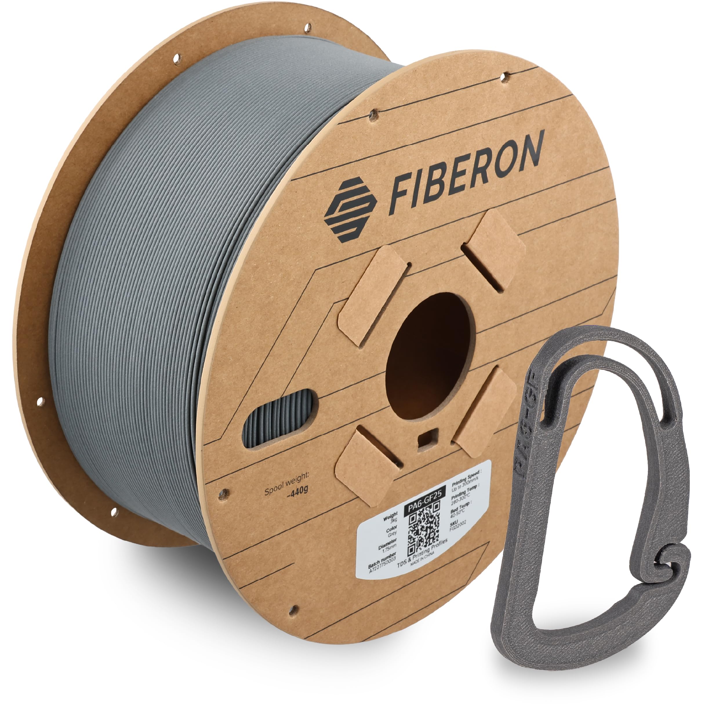 Amazon.com: Polymaker Fiberon PA6-GF25 Glass Fiber Nylon Filament, Grey ...