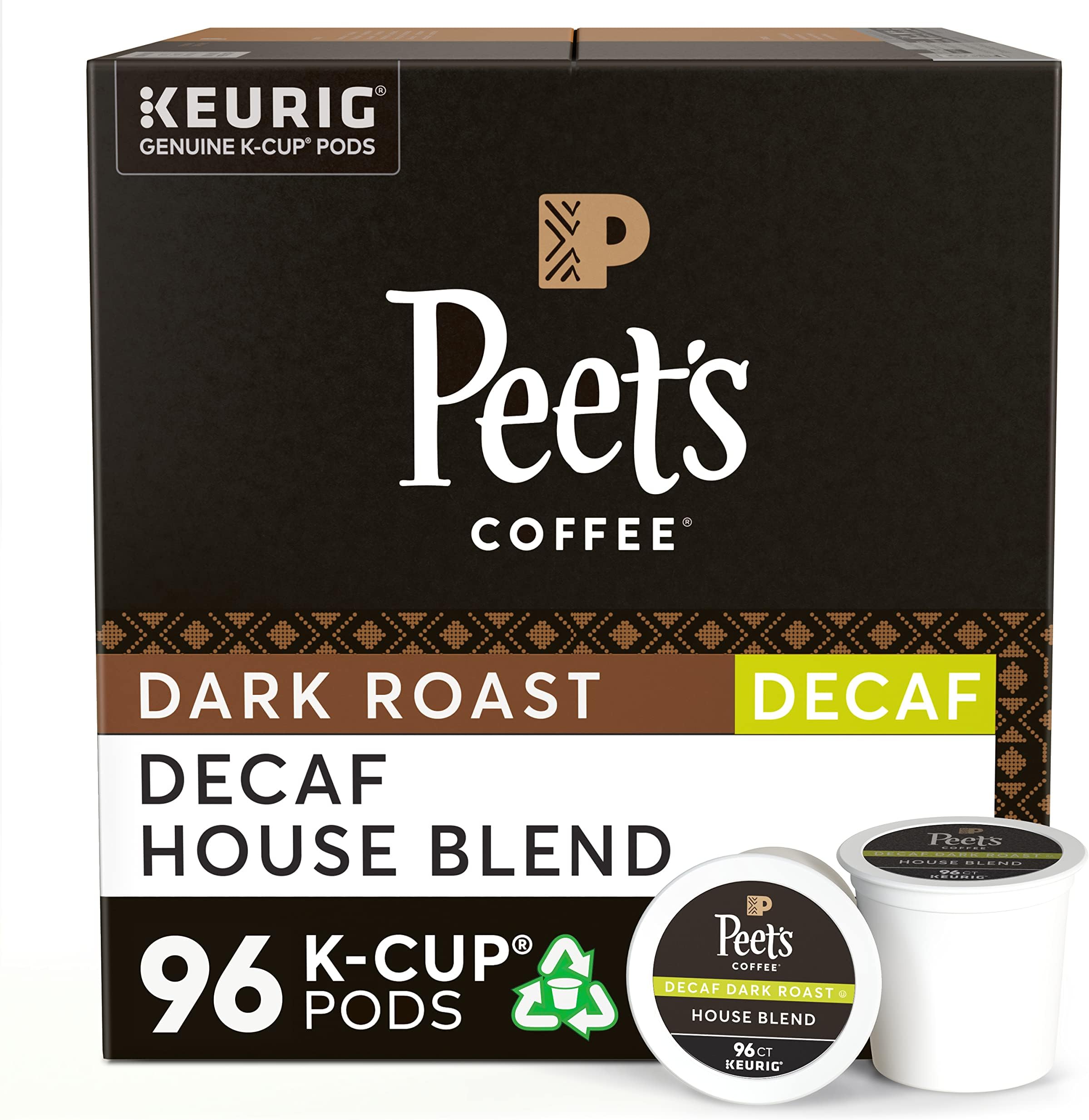 Amazon.com: Peet's Coffee, Dark Roast Decaffeinated Coffee K-Cup Pods ...