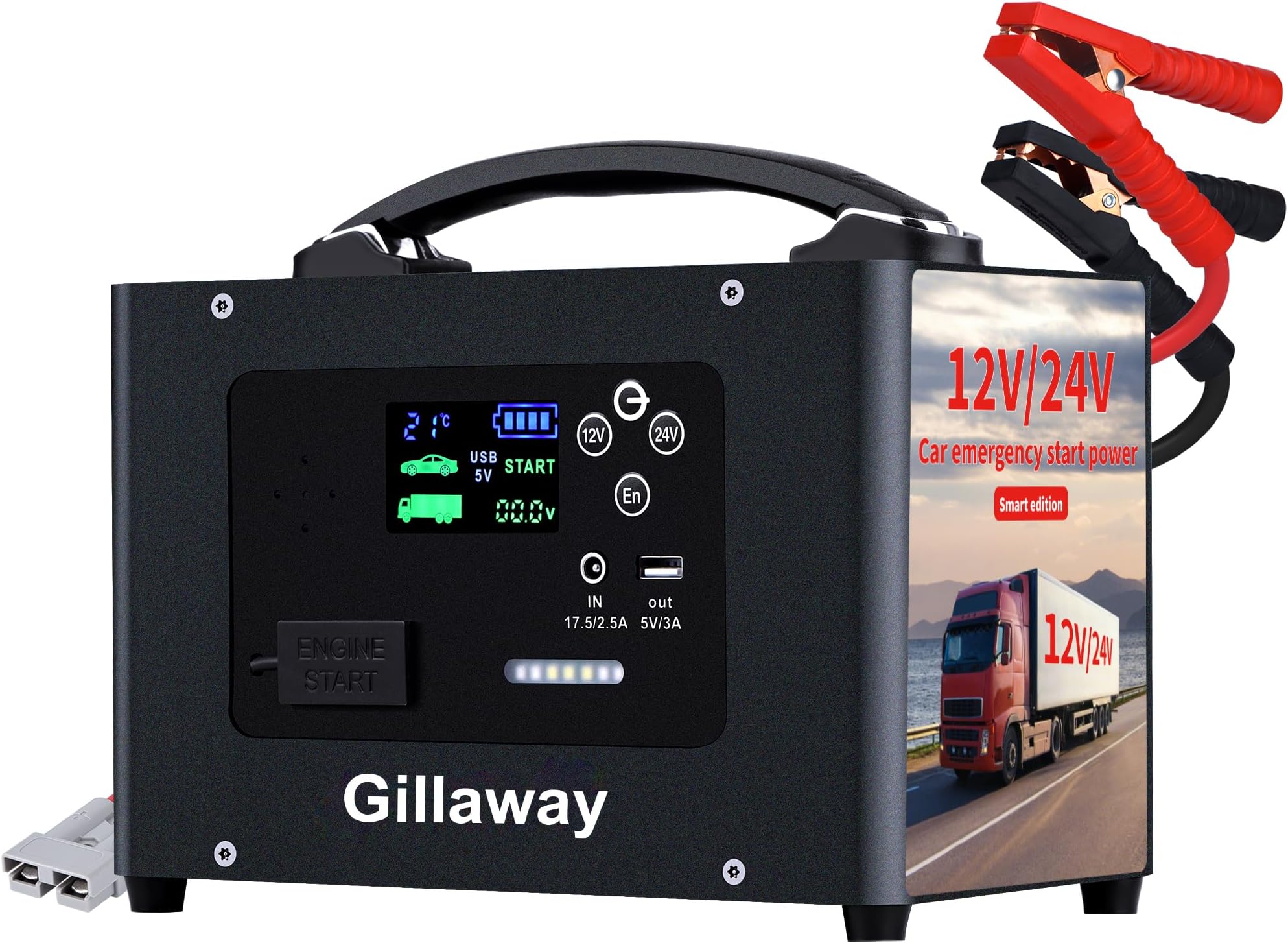 Amazon.com: SOLAR HT1224AGM Heavy Truck Jump Starter 12/24V (w/AGM ...