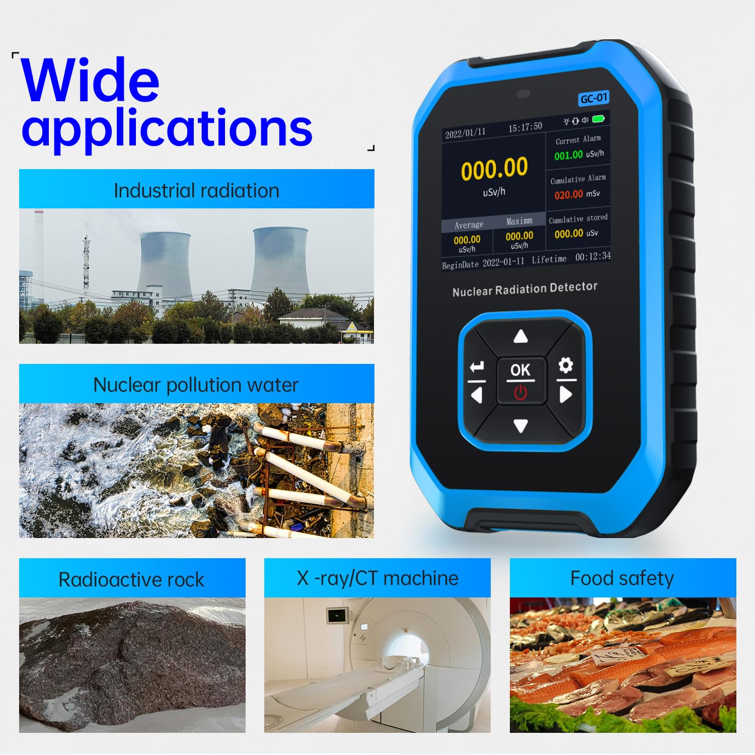 Snapklik.com : FNIRSI GC-01 Geiger Counter Nuclear Radiation Detector ...