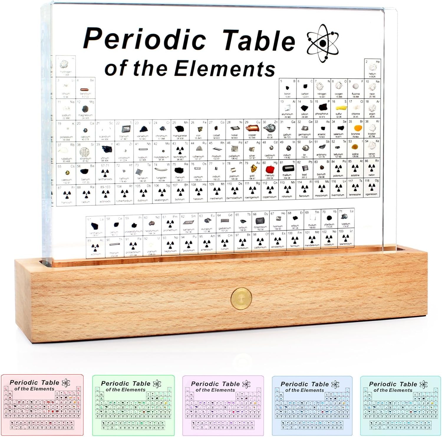 Amazon.com: TINGLAN Periodic Table with Real Element Specimen, Science ...