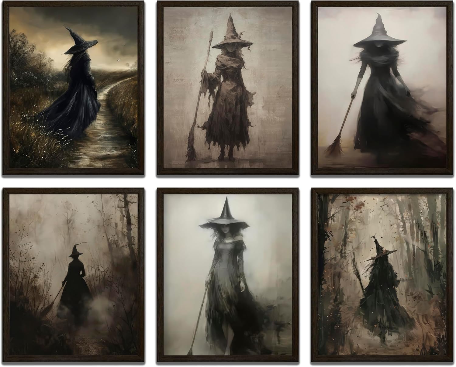 Amazon.com: LANCHI95 6 Pcs 8x10in Vintage Rustic Witch Posters ...