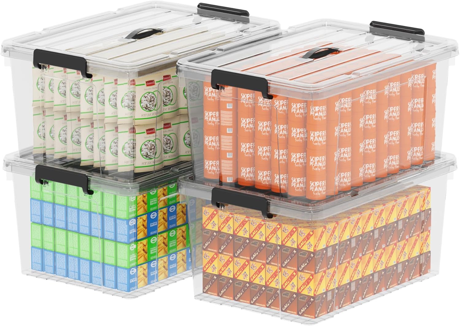 Cetomo 4 contenedores de almacenamiento de plástico de 72 cuartos de ...