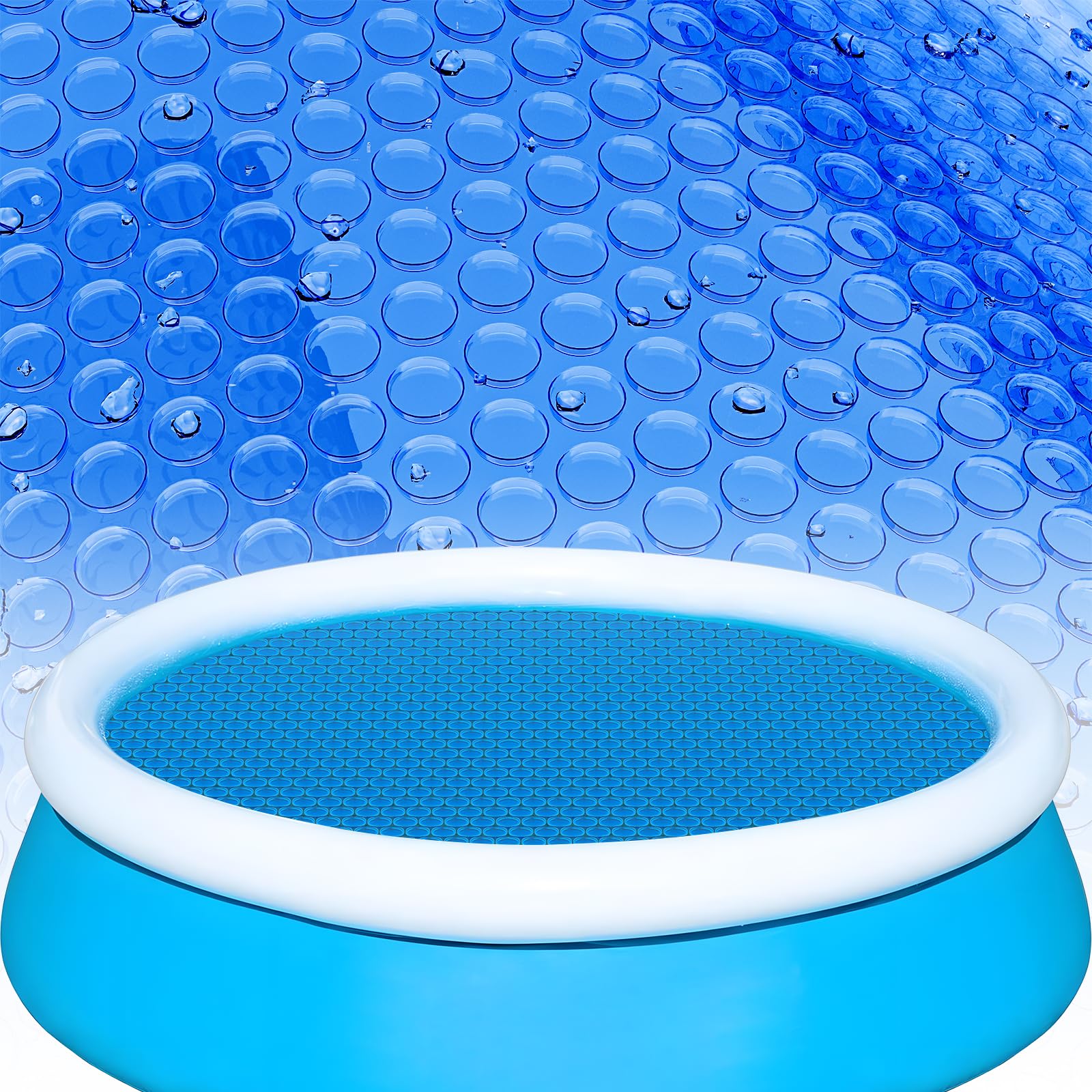 Snapklik.com : Solar Pool Cover, Blue 21-mil 8 FT Round Solar Cover For ...
