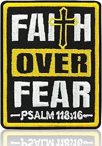 Amazon.com: Faith Over Fear Patch Christian Religious Affirmation Bible ...