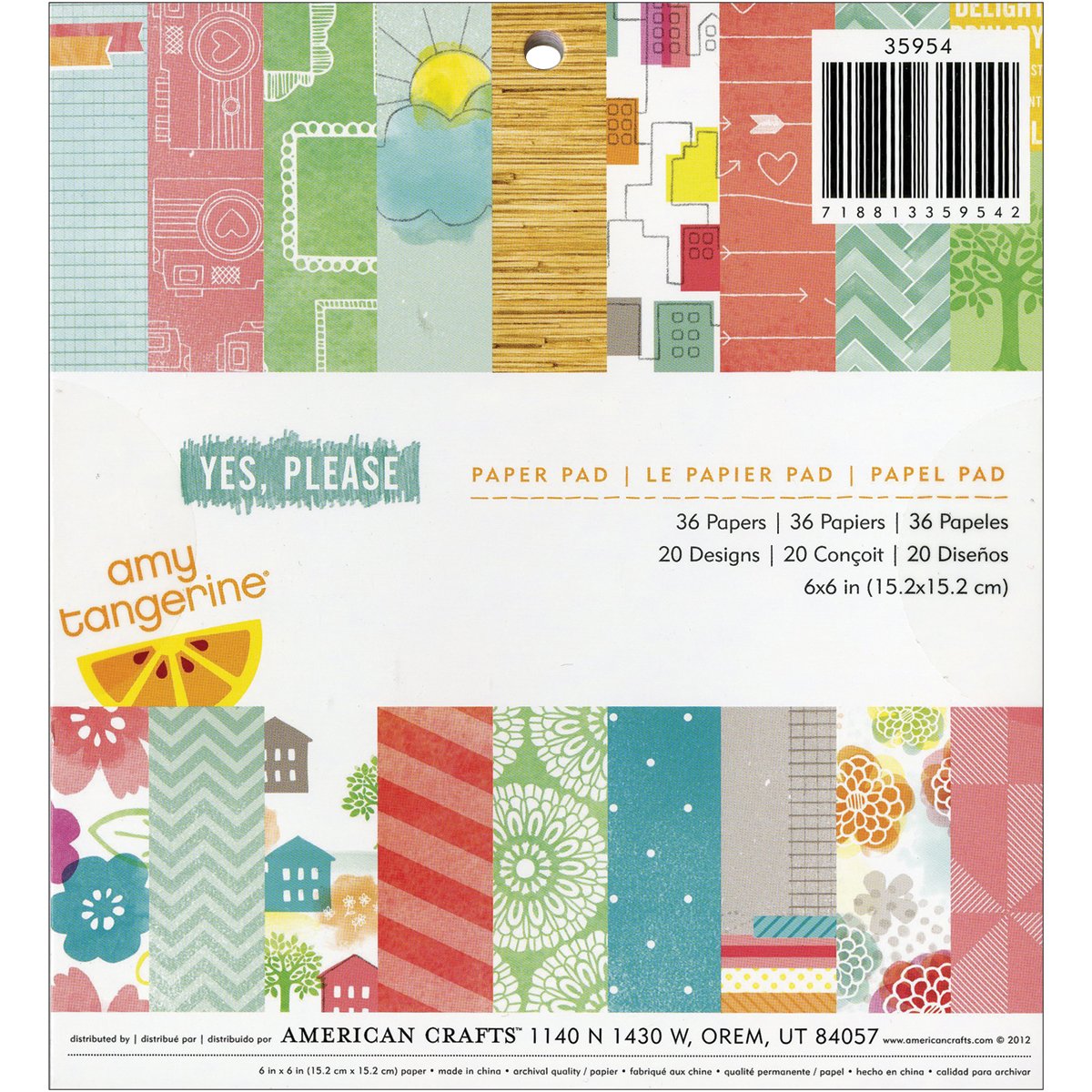 American Crafts Amy Tangerine Yes Please Paper Pad 6 By | Desertcart INDIA
