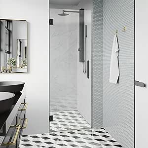 Bathroom Frameless Shower Door 28" W*72" H, 5/16"(8mm) Clear Tempered ...