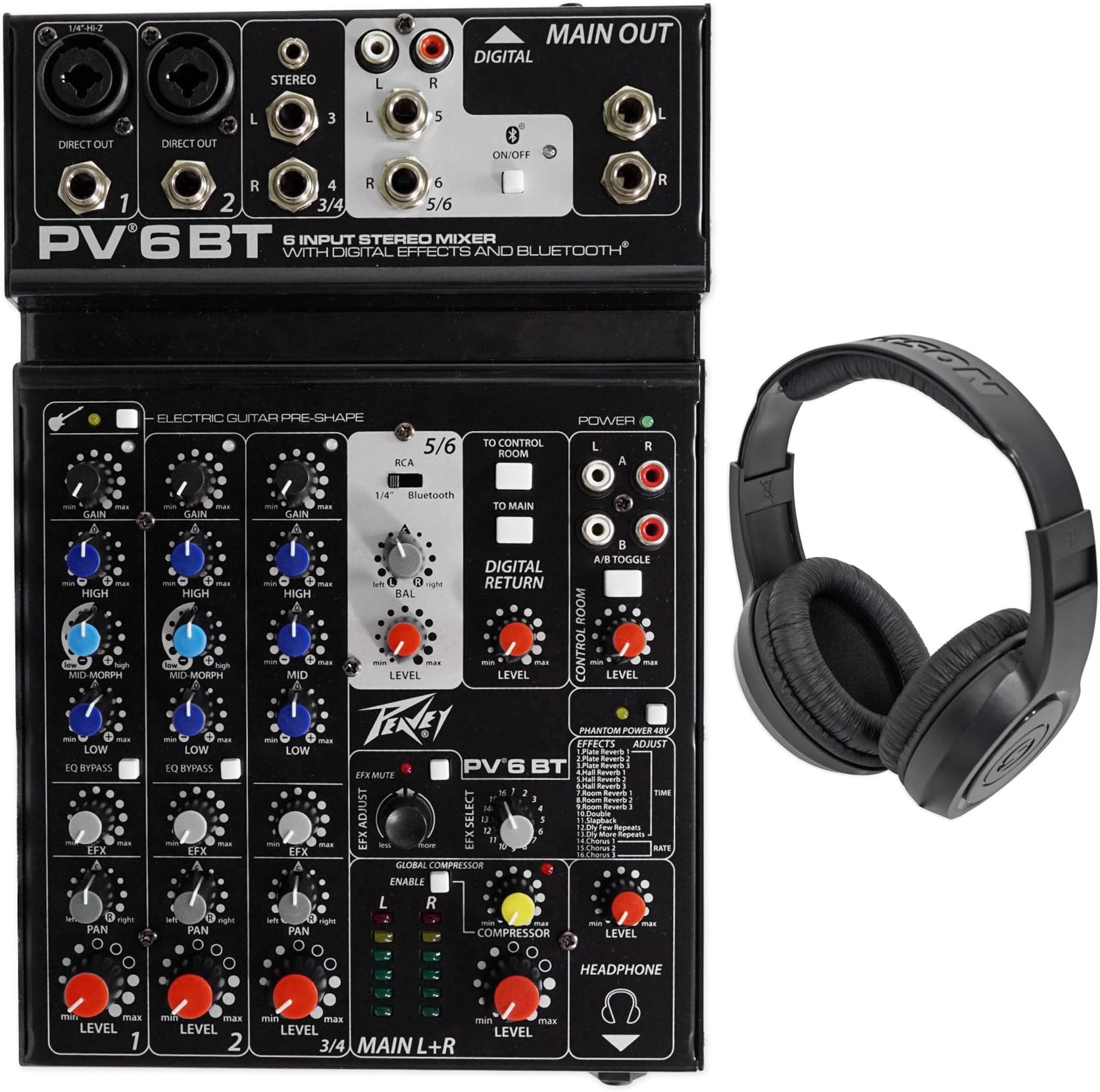 Amazon.com: Peavey PV 14 AT 14 Channel Compact Mixer with Bluetooth and ...