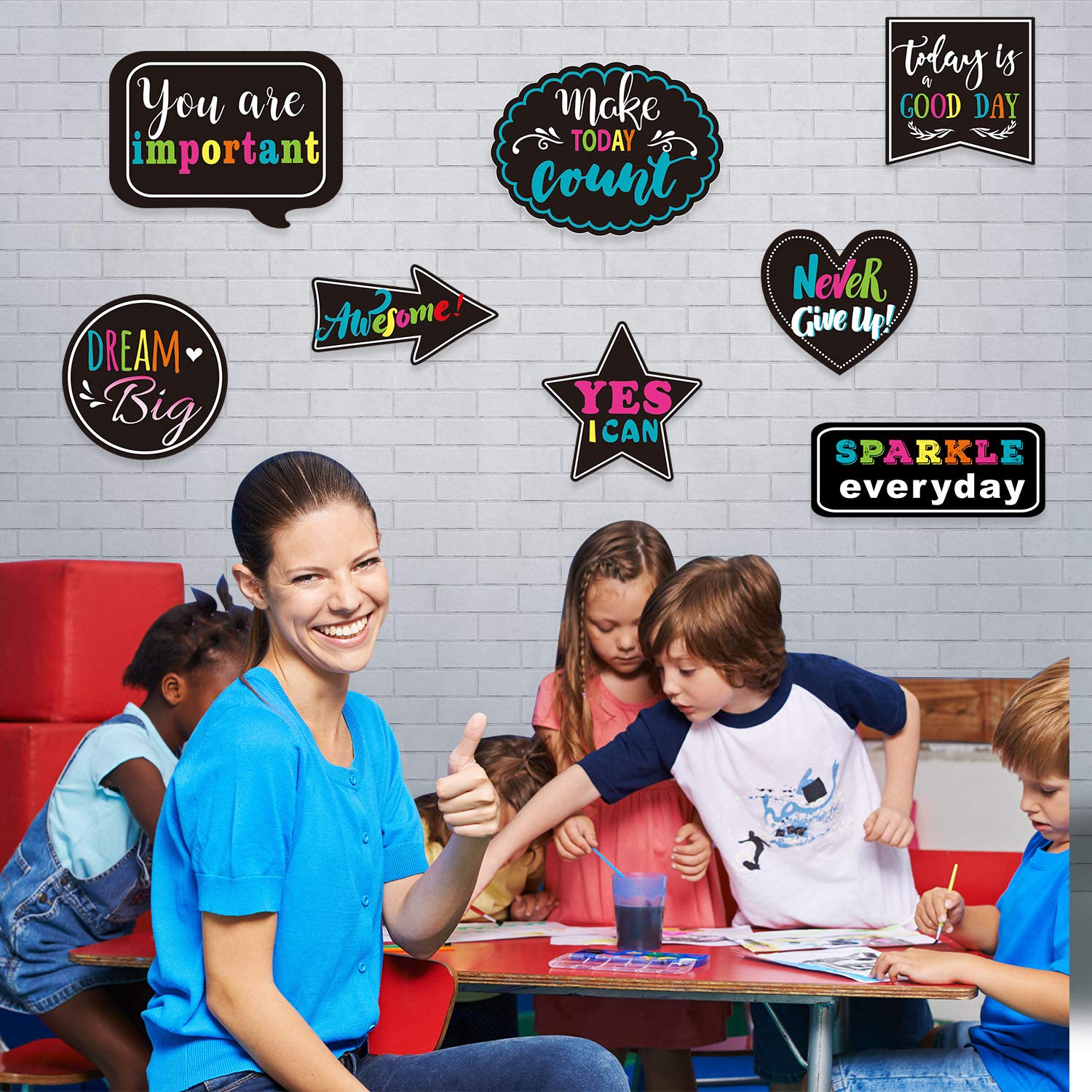 Chalkboard Bright Positive Sayings Accents, Motivational Signs ...