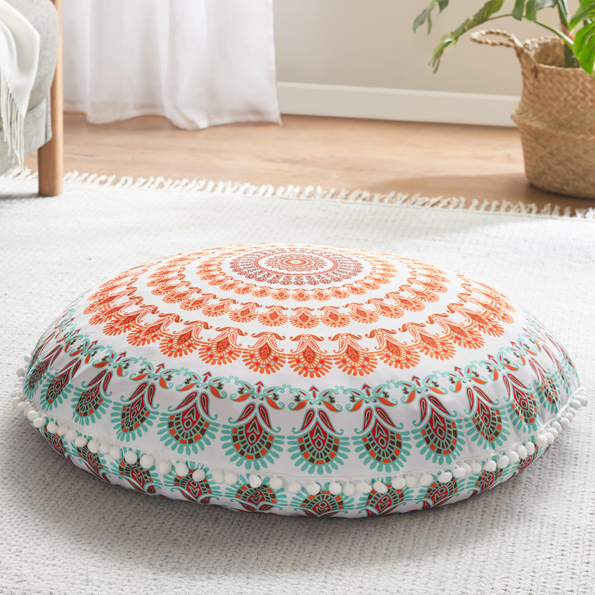 Amazon.com: Codi Meditation Floor Pillow, Round Large Pillows Seating ...